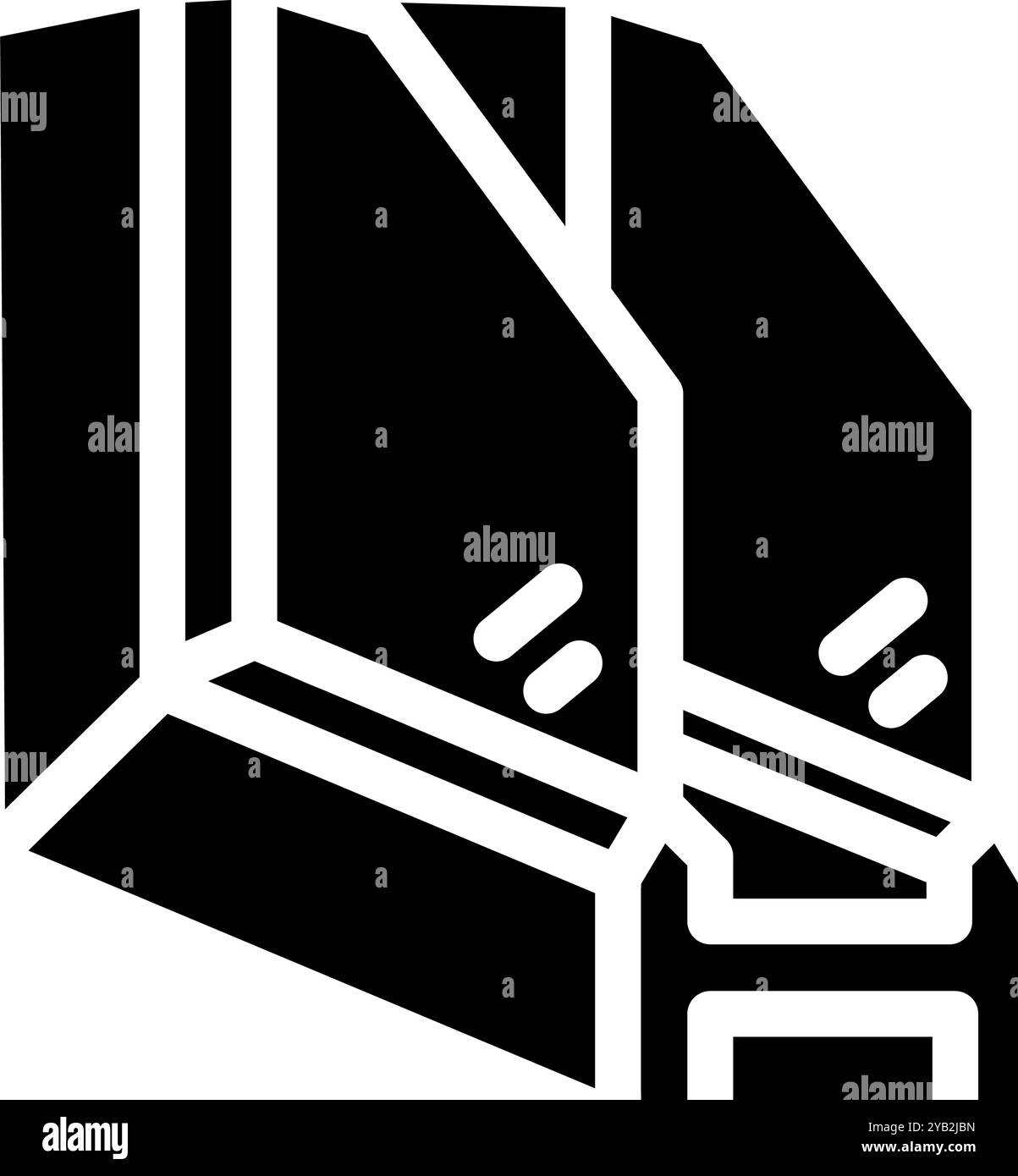 double pane windows energy conservation glyph icon vector illustration ...
