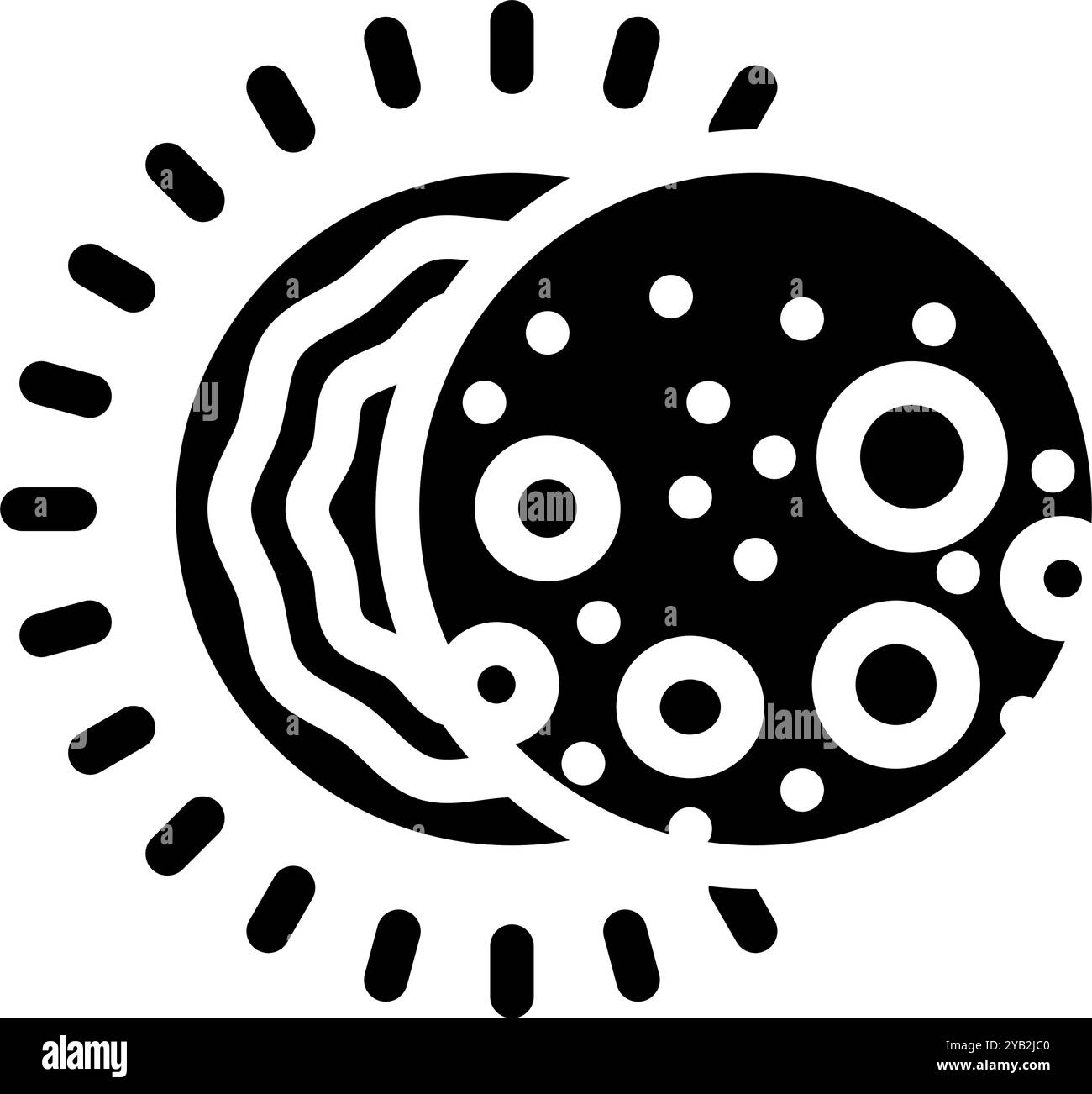 solar eclipse natural phenomena glyph icon vector illustration Stock ...