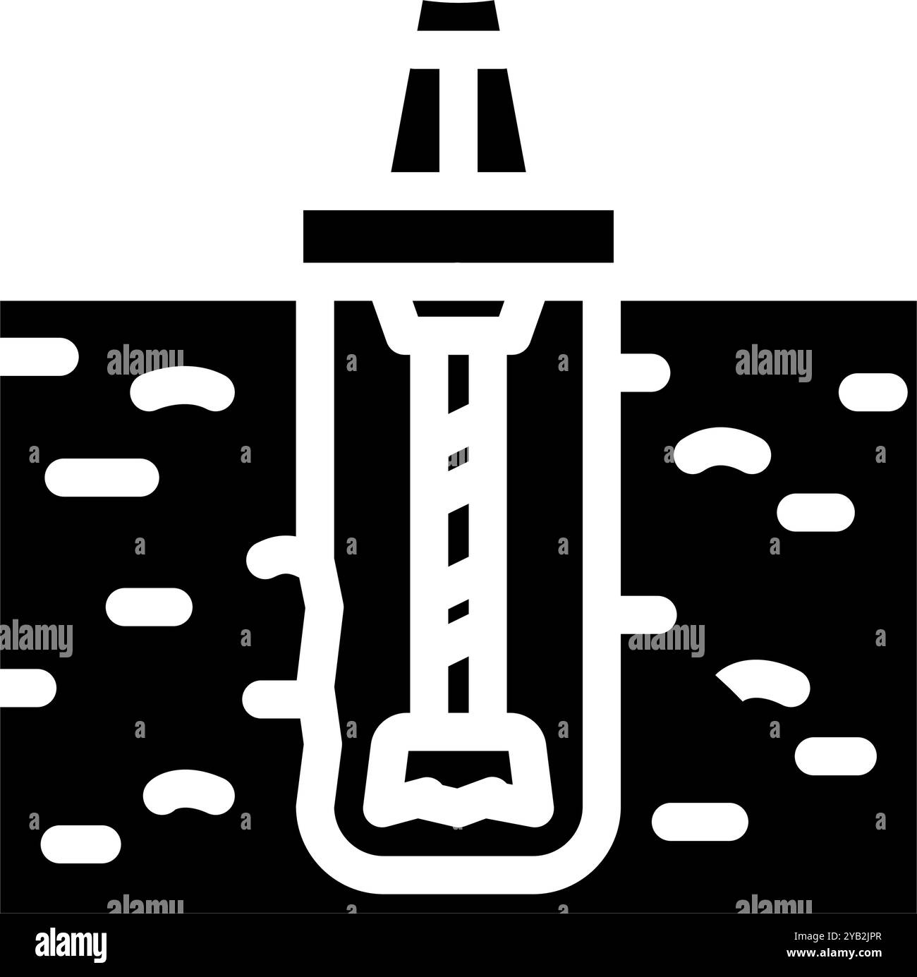 onshore drilling oil industry glyph icon vector illustration Stock ...