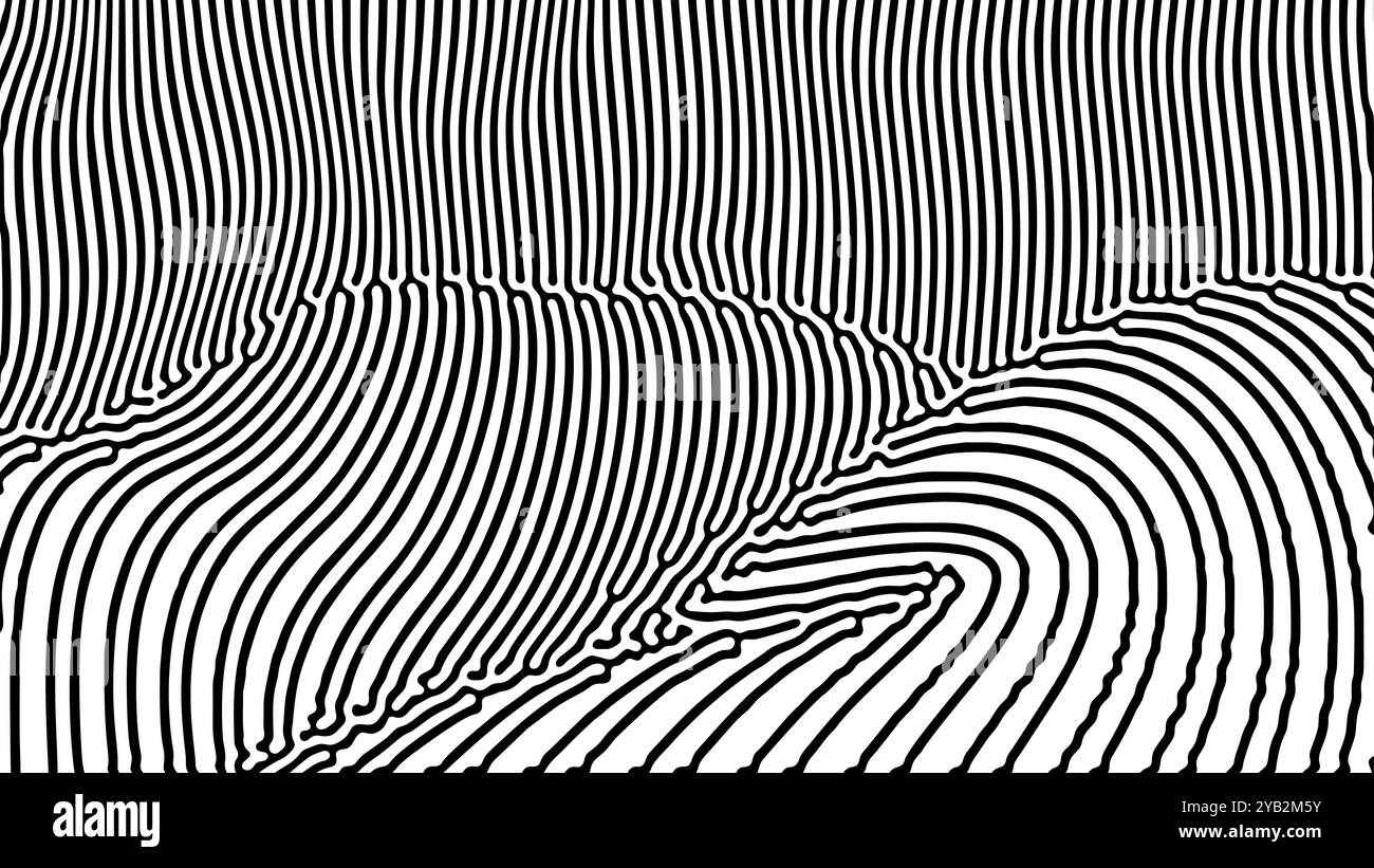 Abstract optical illusion with flowing black and white lines creating a ...