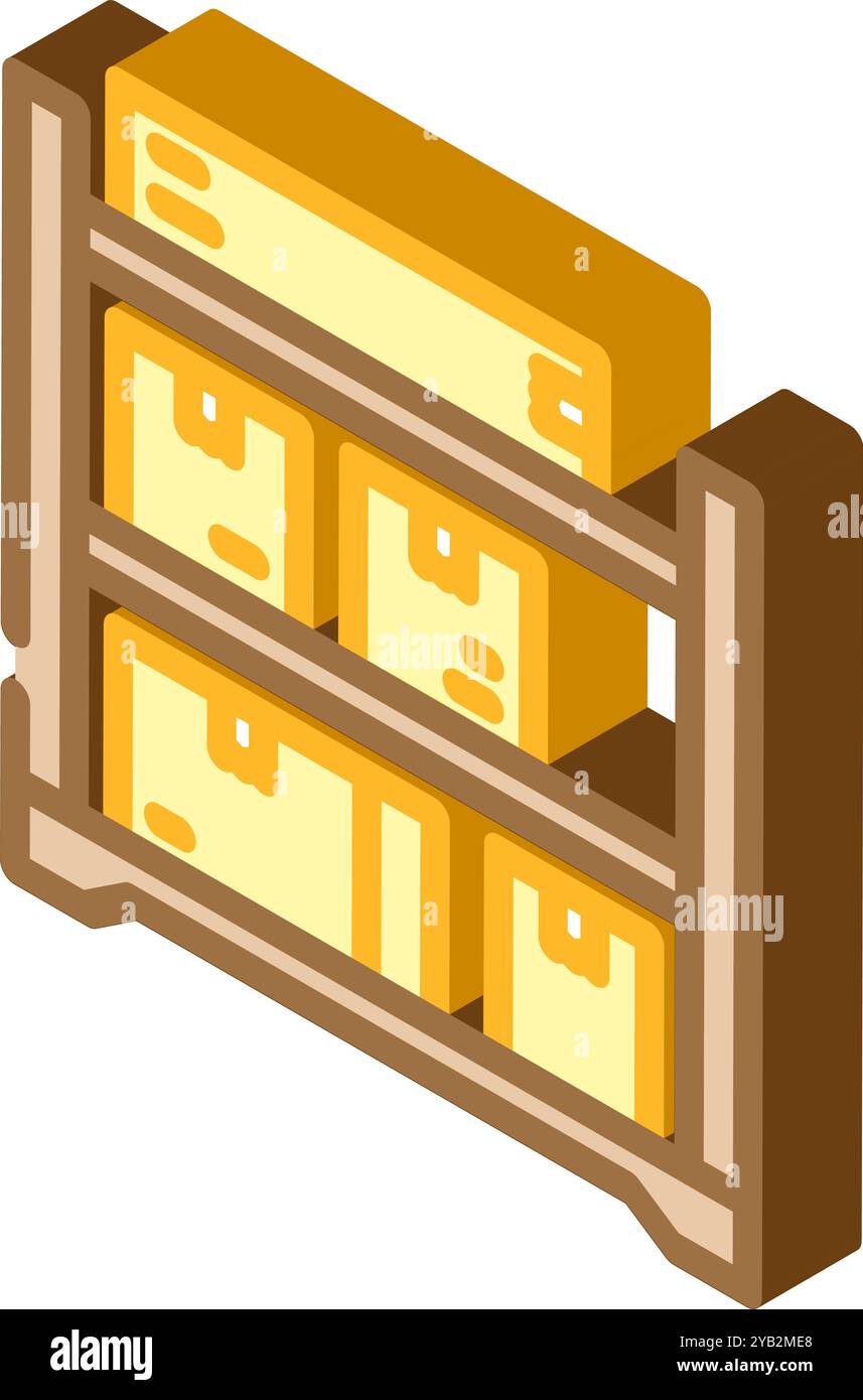 shelf box cardboard packaging isometric icon vector illustration Stock ...