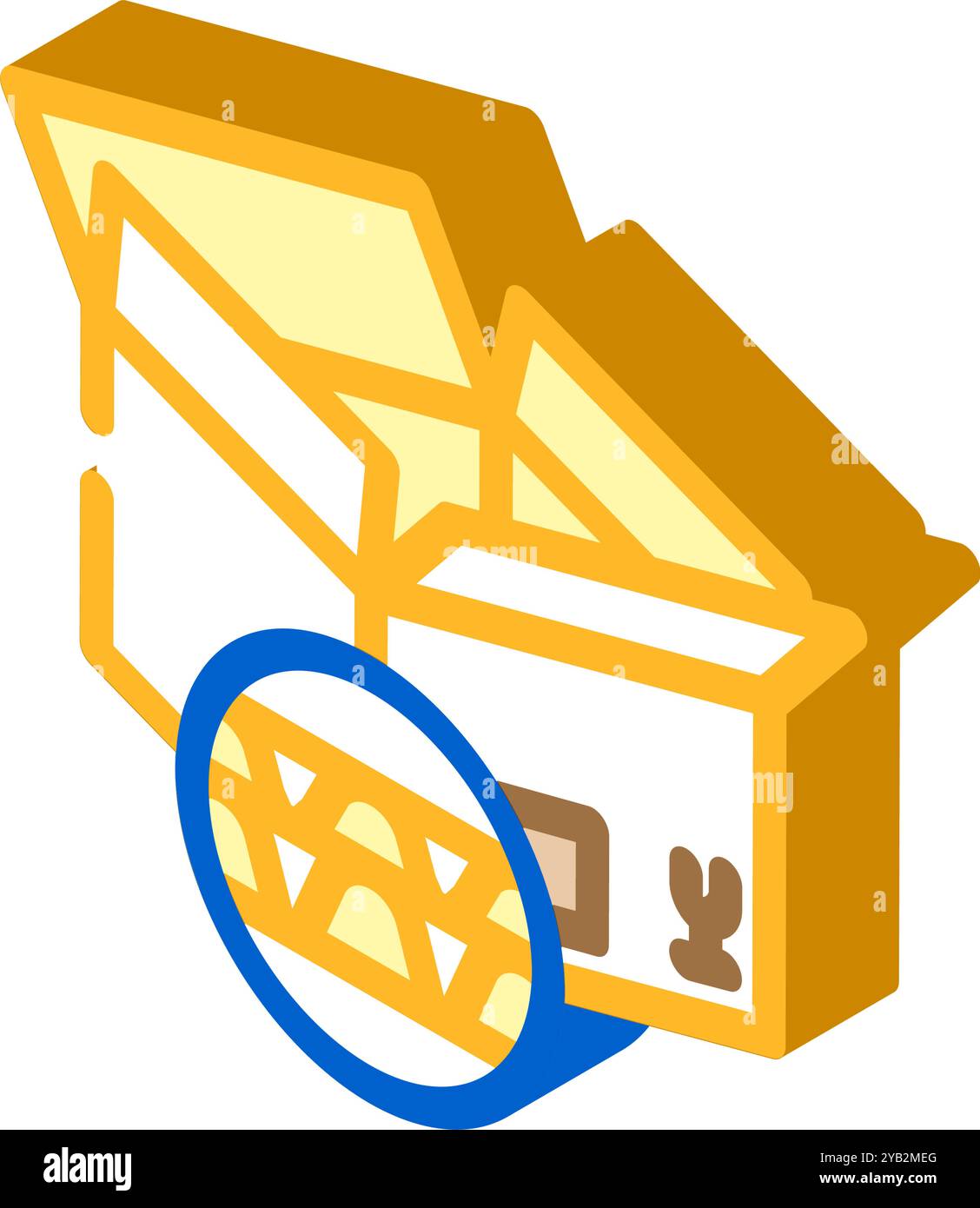 corrugated box cardboard packaging isometric icon vector illustration ...