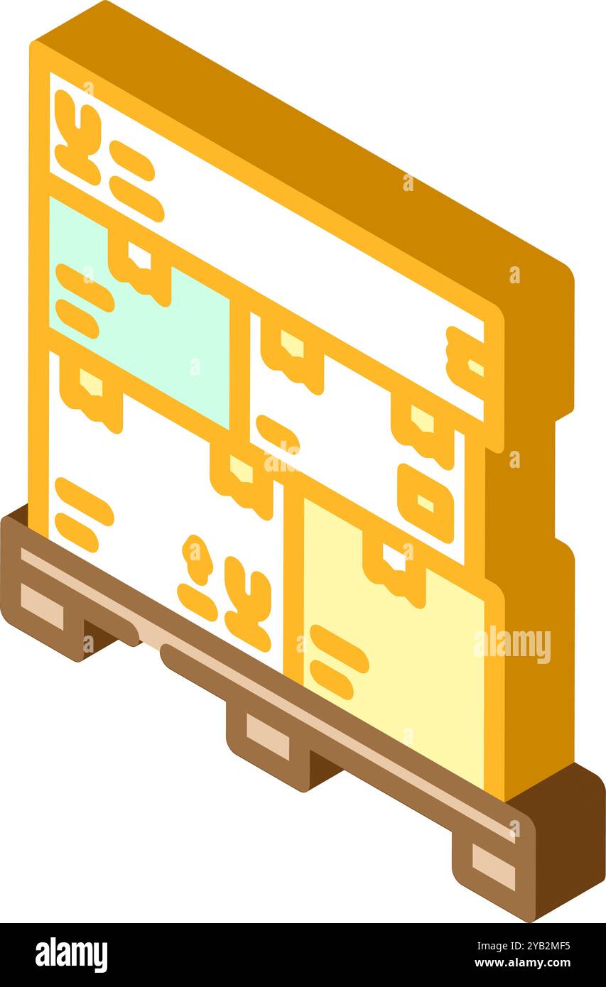 pallet box cardboard packaging isometric icon vector illustration Stock ...