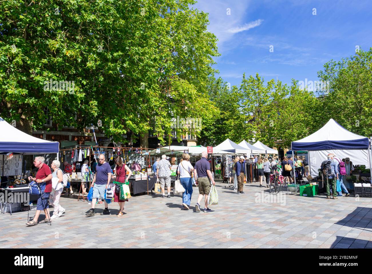 Salisbury Market and market stalls outside in the market square ...