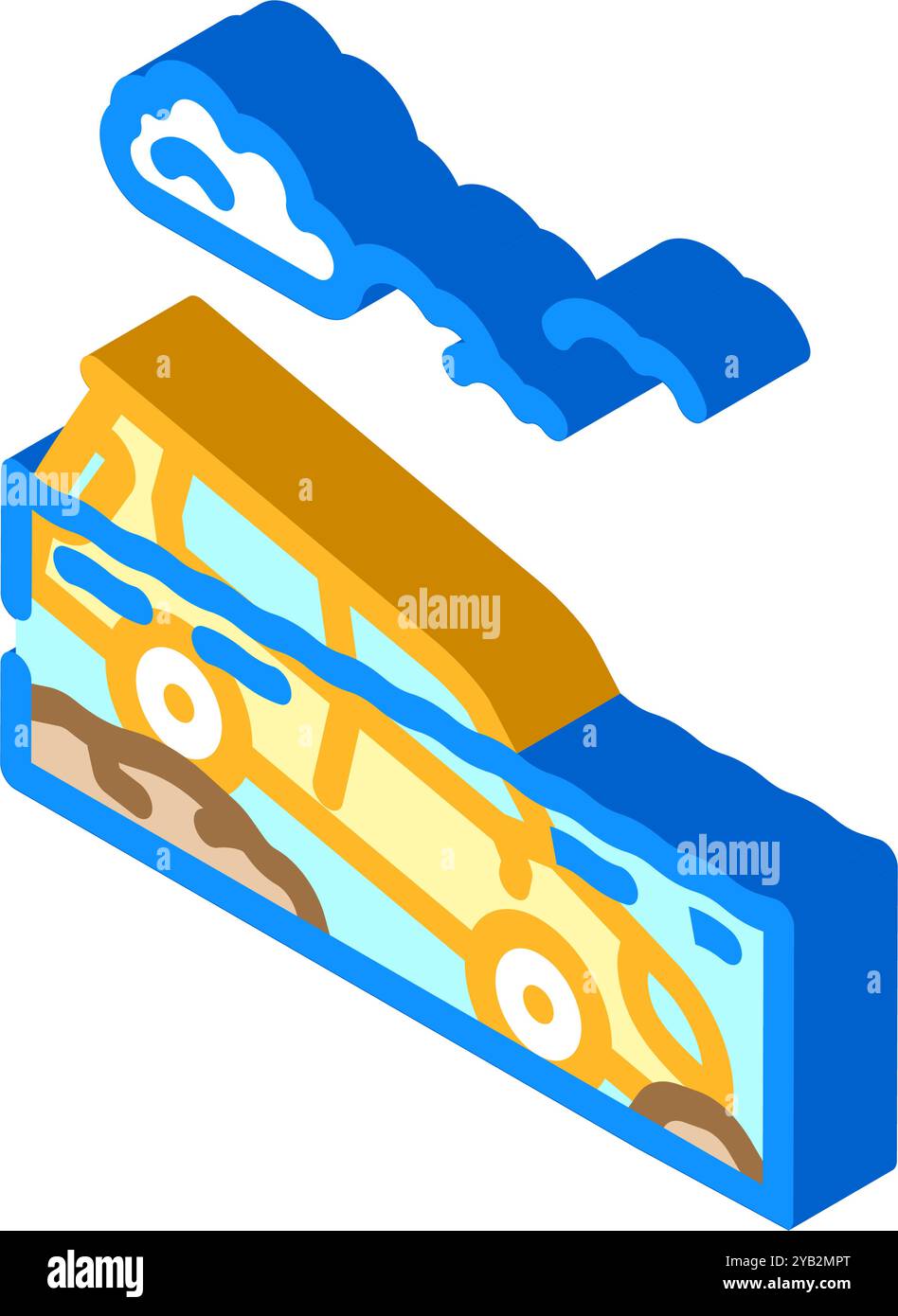 flooded car disaster isometric icon vector illustration Stock Vector ...