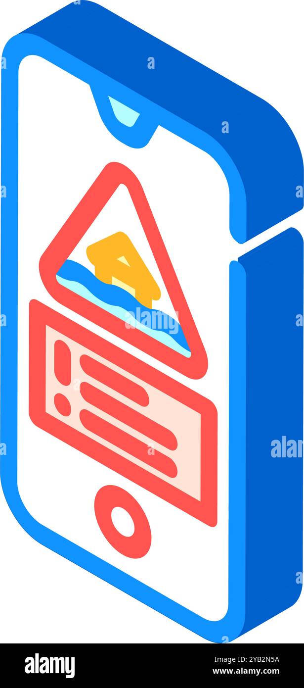 emergency flood warning isometric icon vector illustration Stock Vector ...