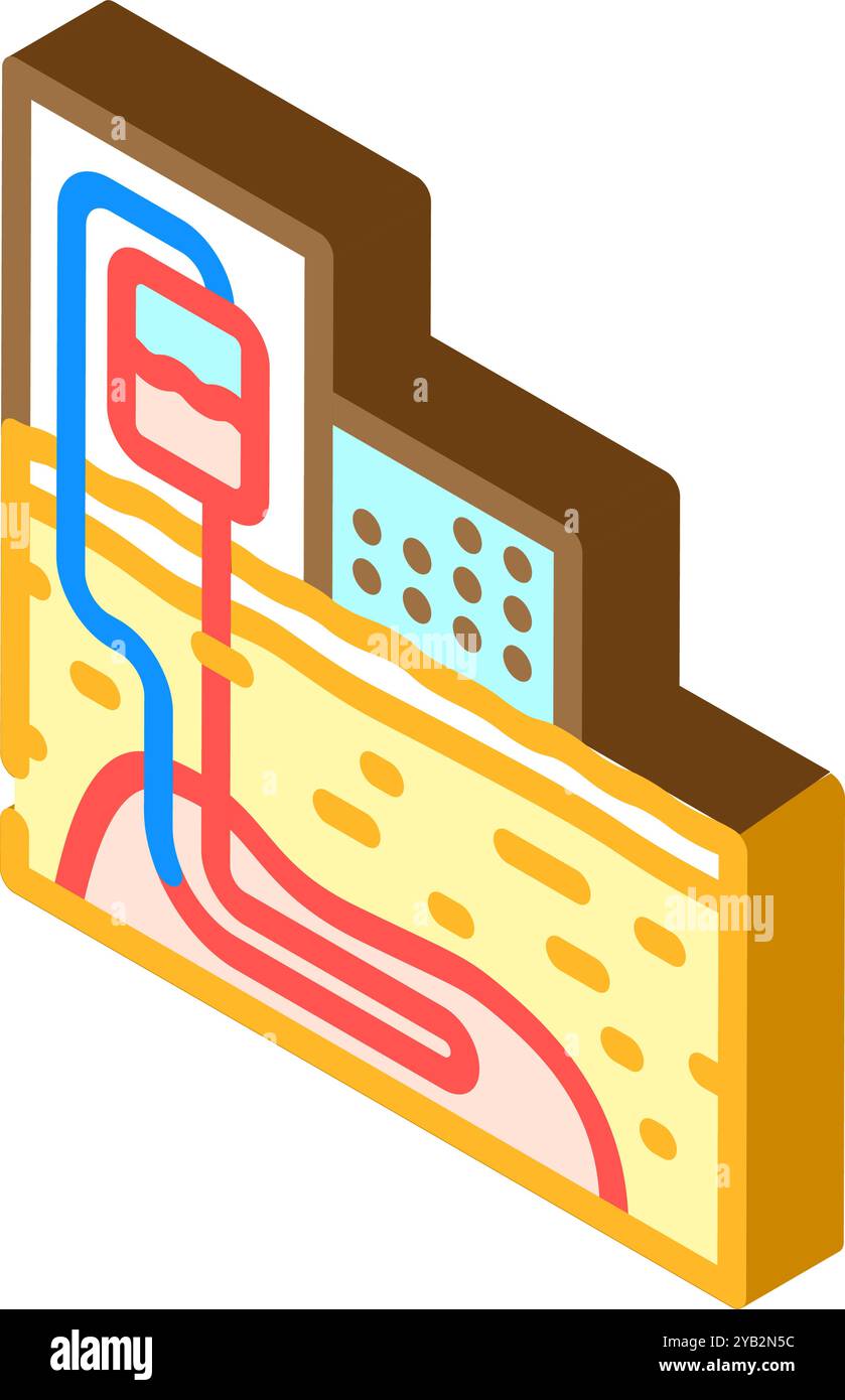 heat pump geothermal energy isometric icon vector illustration Stock ...