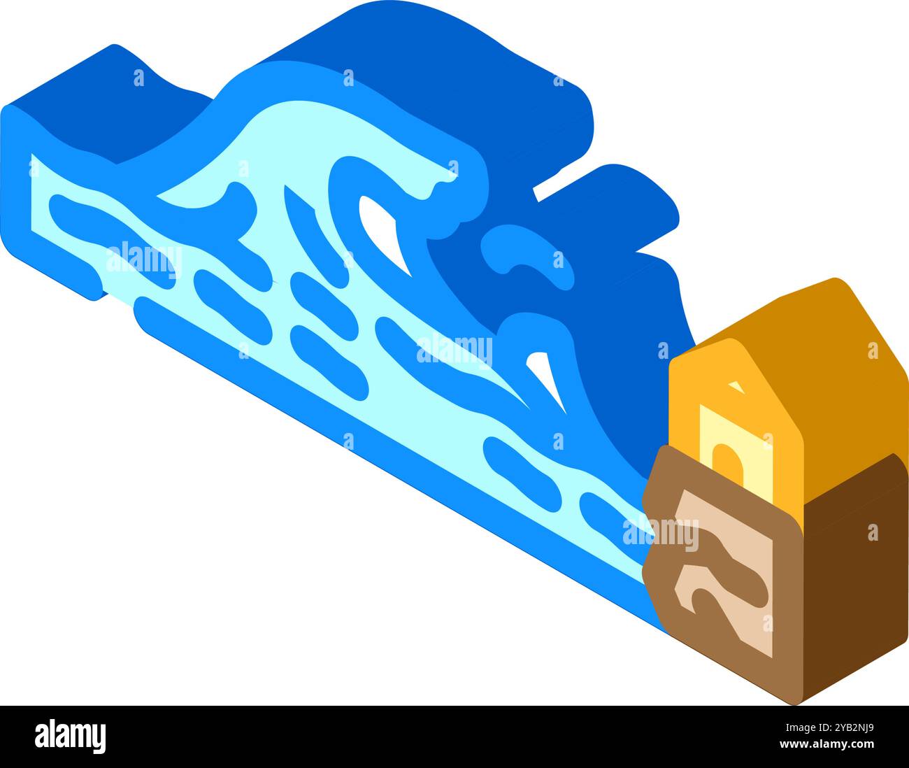 tsunami wave natural phenomena isometric icon vector illustration Stock ...