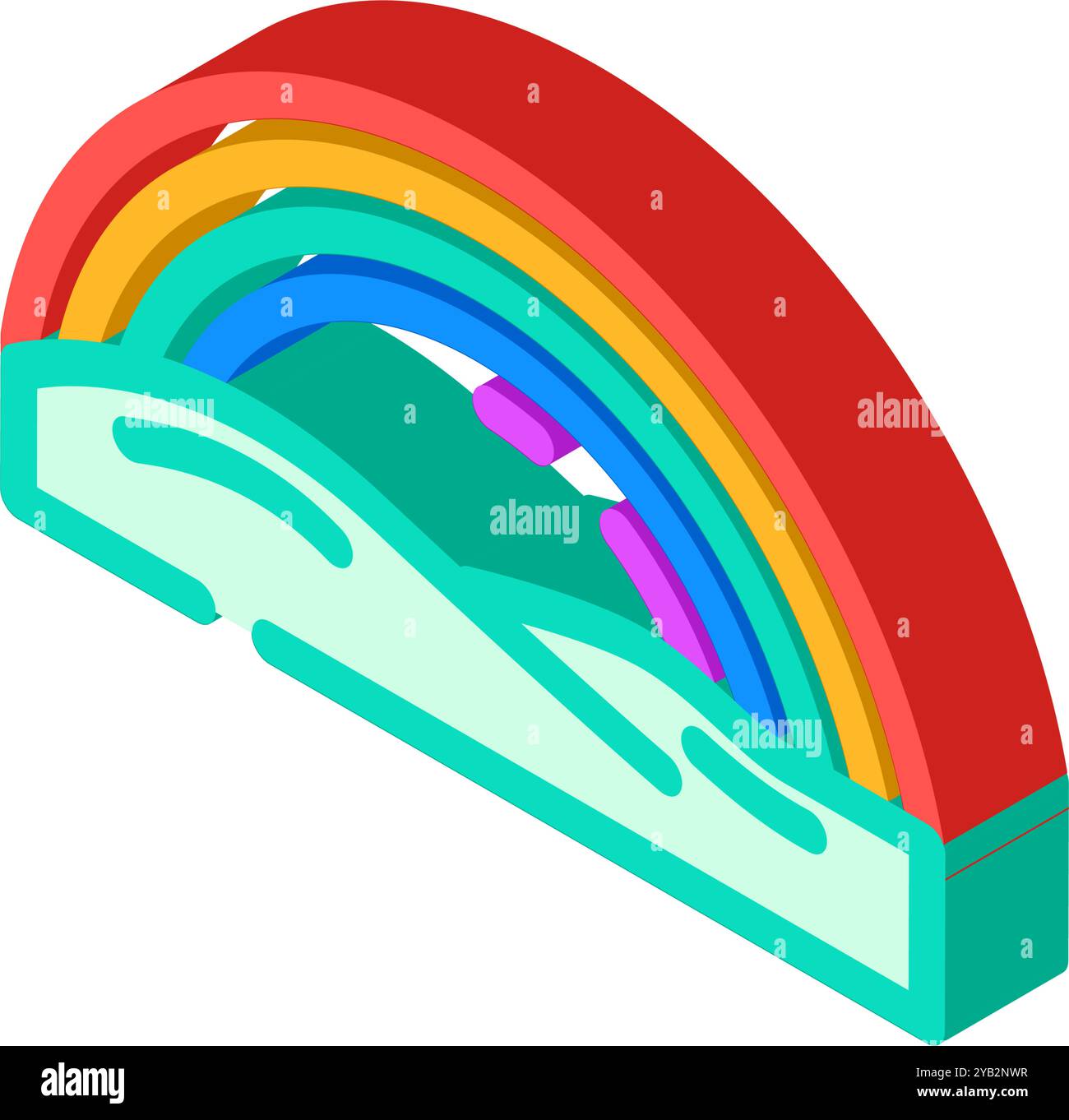 rainbow natural phenomena isometric icon vector illustration Stock ...