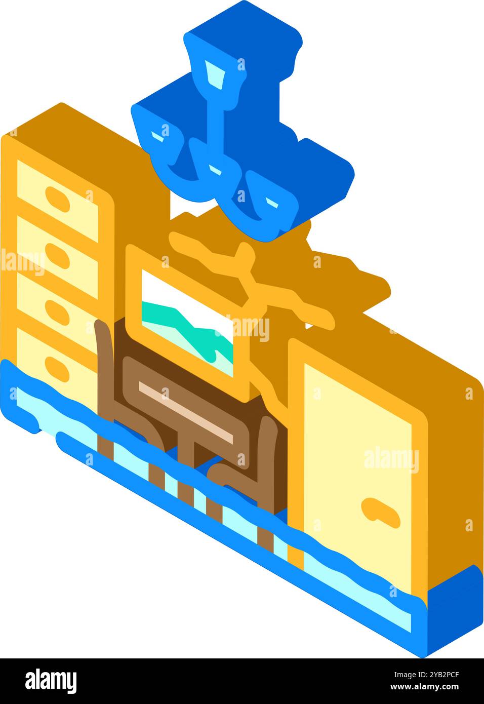 water rising inside home isometric icon vector illustration Stock ...