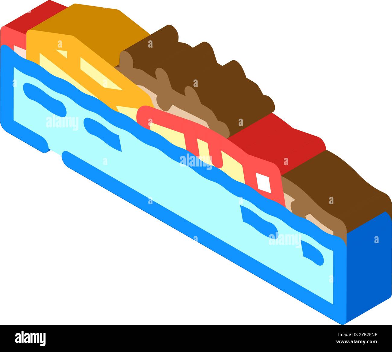 floodwater with debris isometric icon vector illustration Stock Vector ...