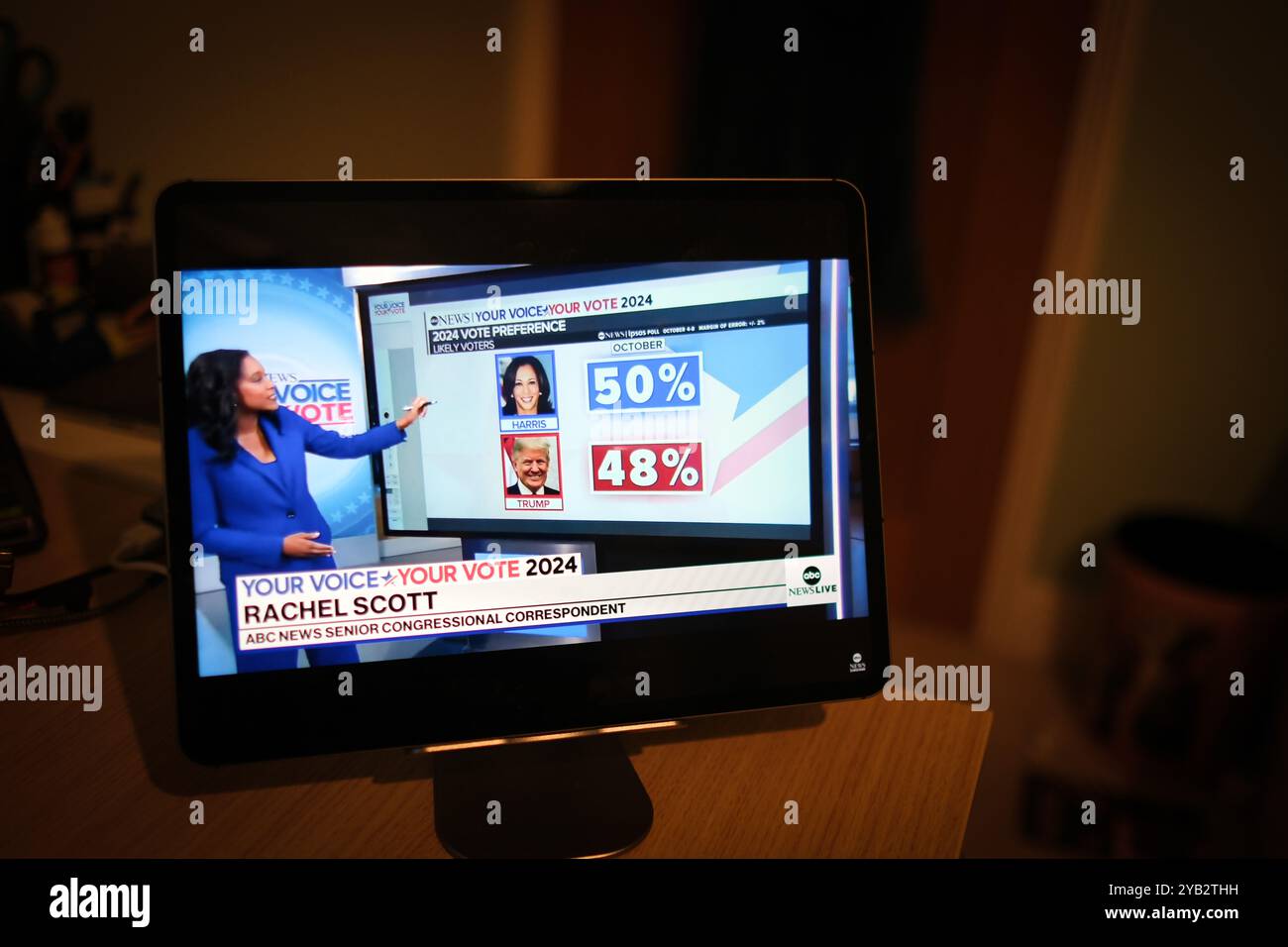 New York, USA, 14 Oct 2024 - News broadcasts for the upcoming US ...