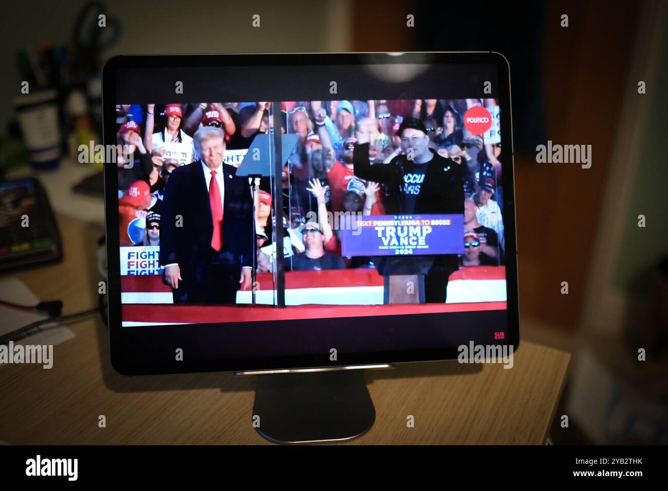 New York, USA, 14 Oct 2024 - News broadcasts for the upcoming US ...