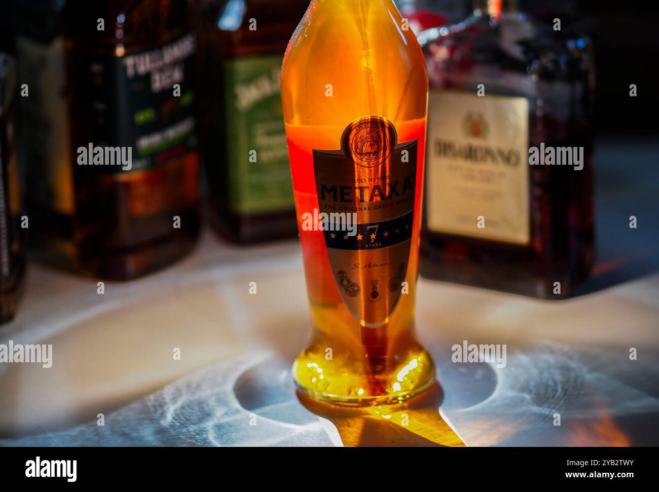 Passau, Germany - October 16, 2024: In this photo illustration, Metaxa ...