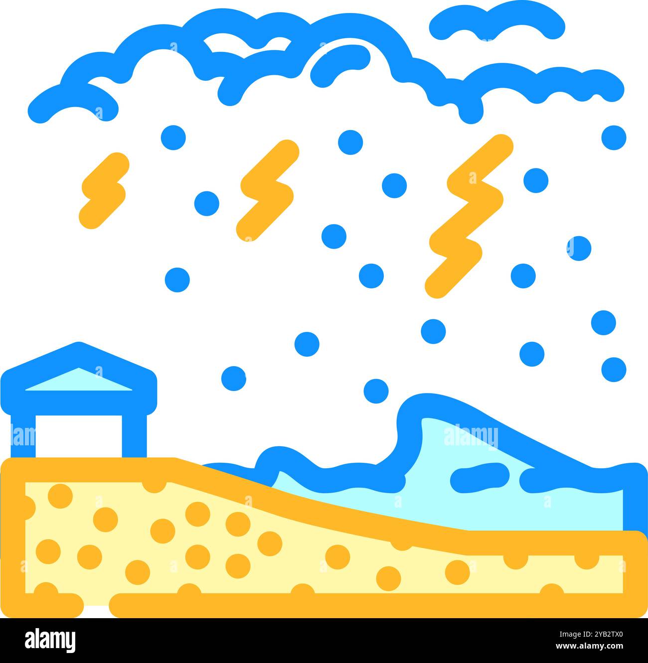 storm surge hurricane disaster color icon vector illustration Stock ...