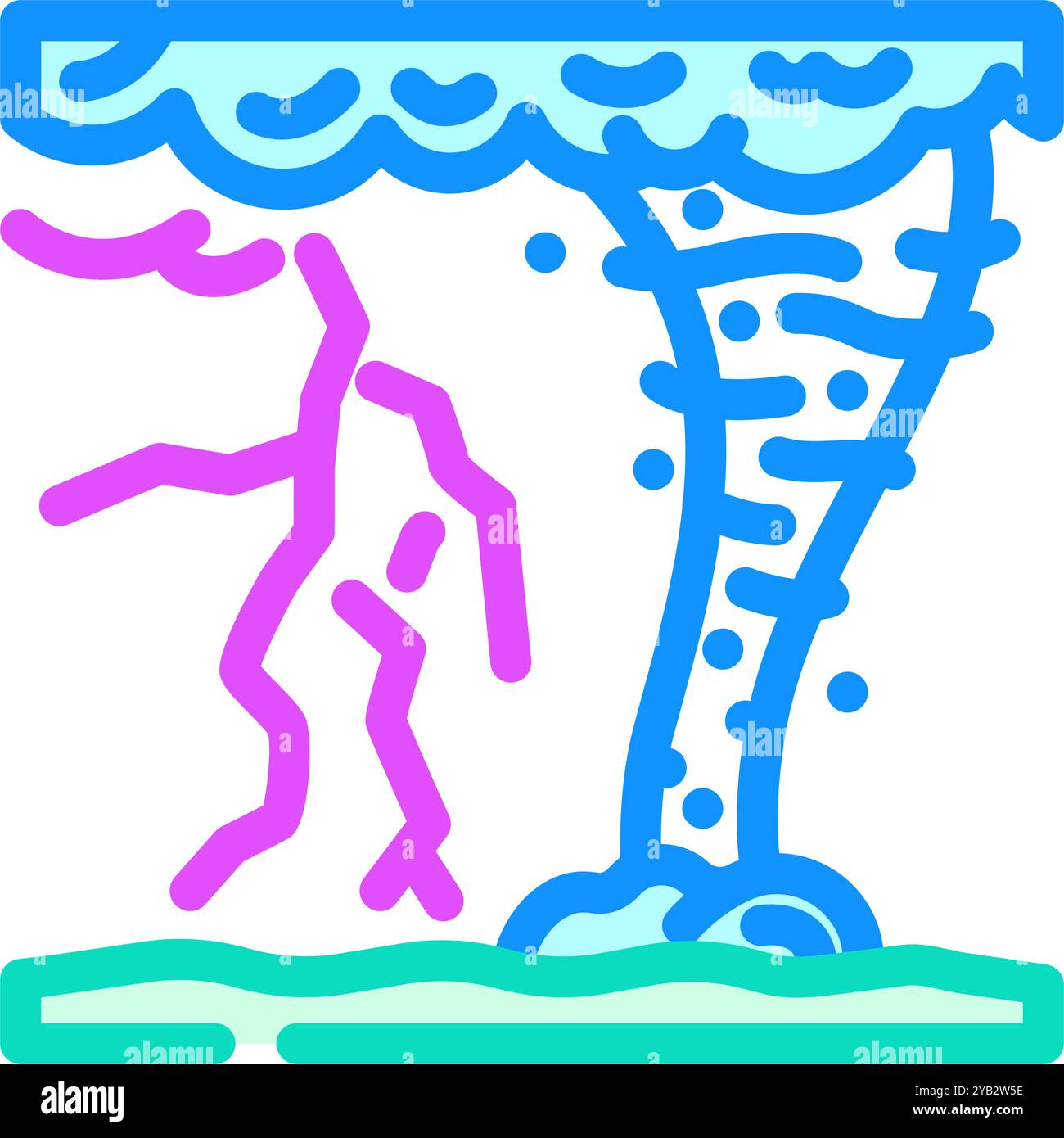 lightning hurricane disaster color icon vector illustration Stock ...