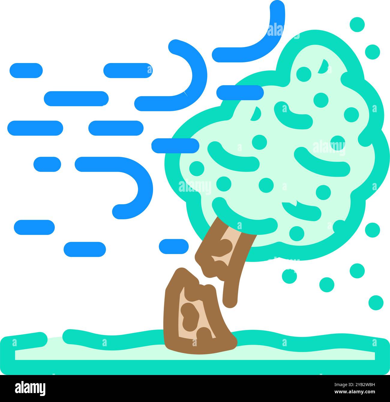 strong winds hurricane disaster color icon vector illustration Stock ...