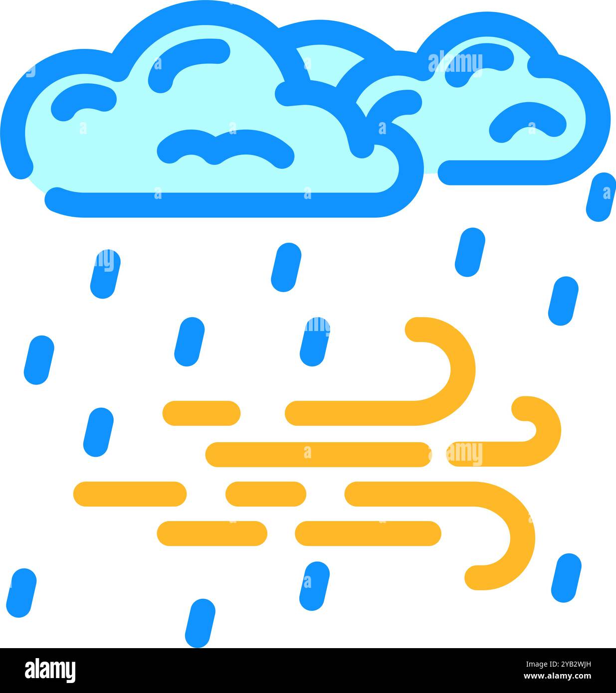 rain and wind hurricane disaster color icon vector illustration Stock ...