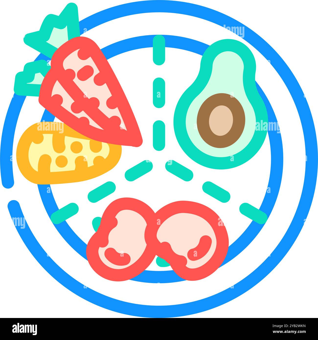 plant based diet vegan food color icon vector illustration Stock Vector ...