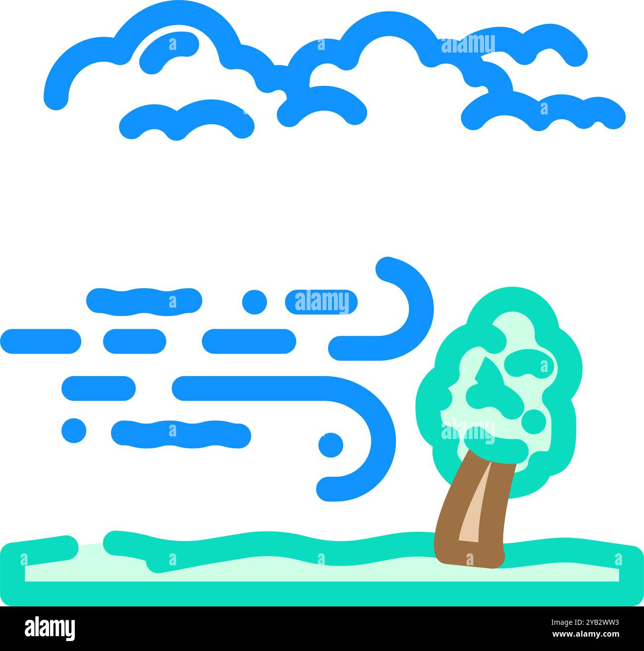 wind gusts hurricane disaster color icon vector illustration Stock ...