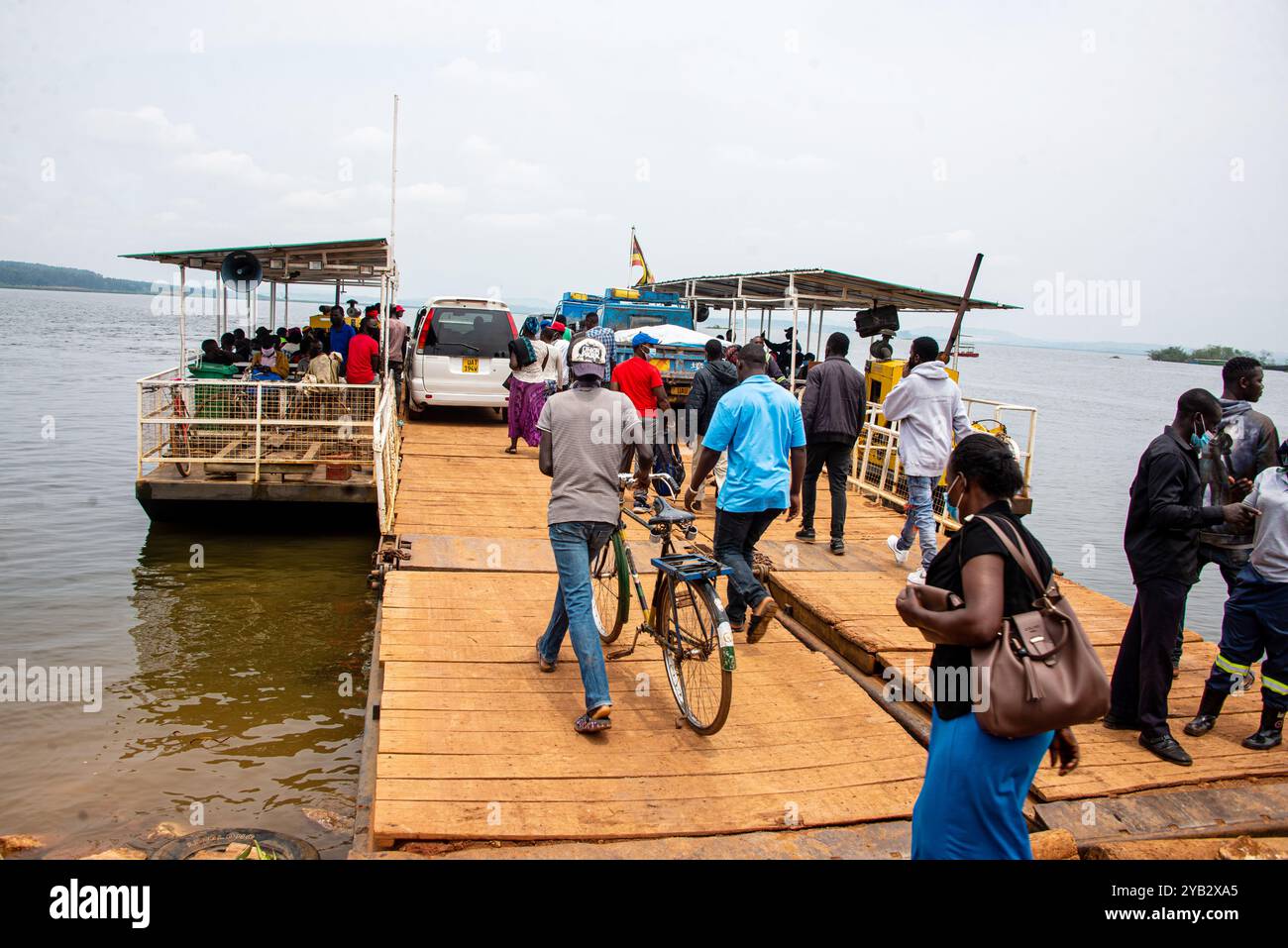 People on a ferry at Entebbe - Uganda Stock Photo - Alamy