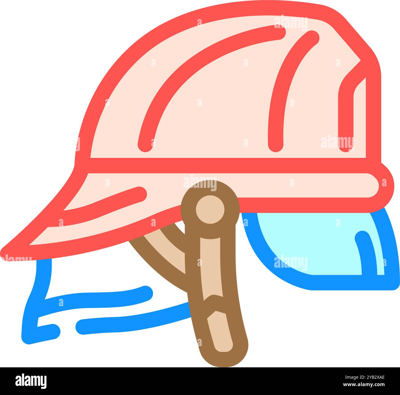 firefighter helmet wildfire disaster color icon vector illustration ...