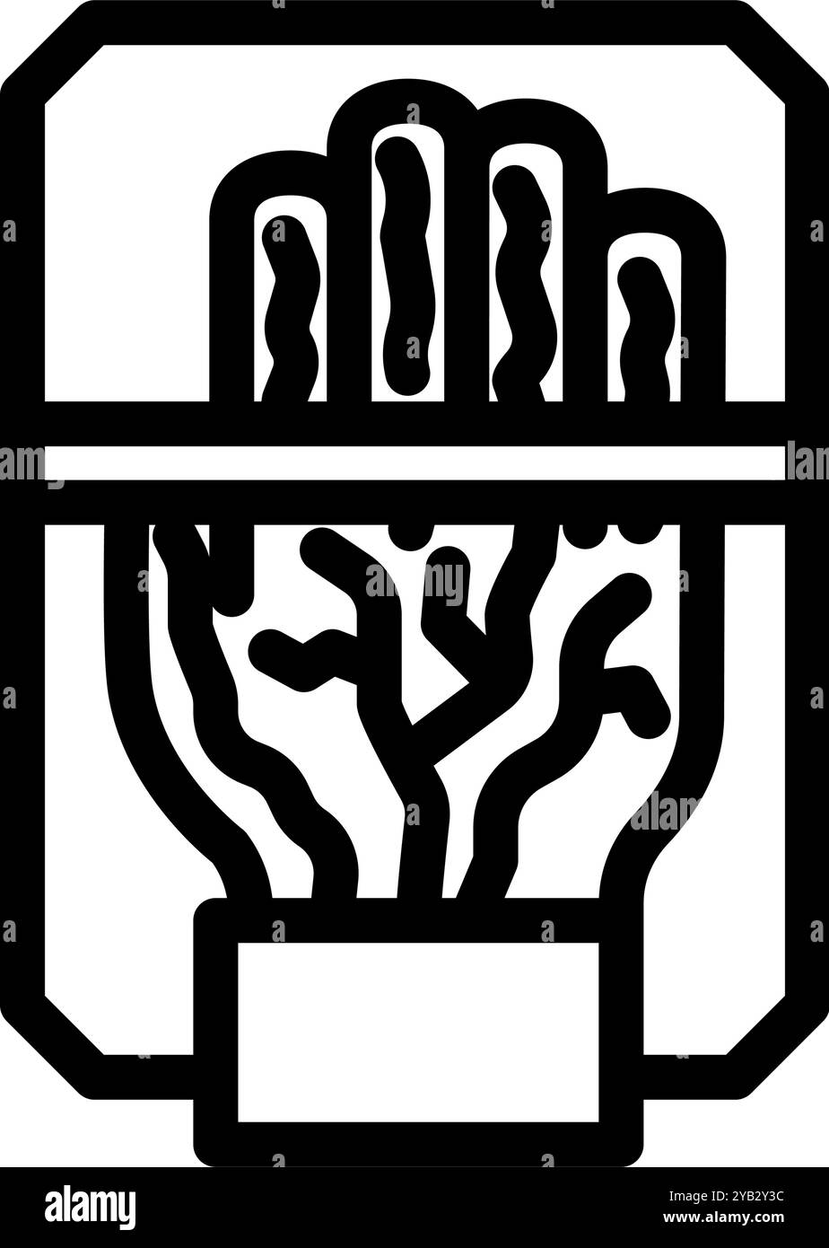 Palm scan icon outline Stock Vector Images - Alamy