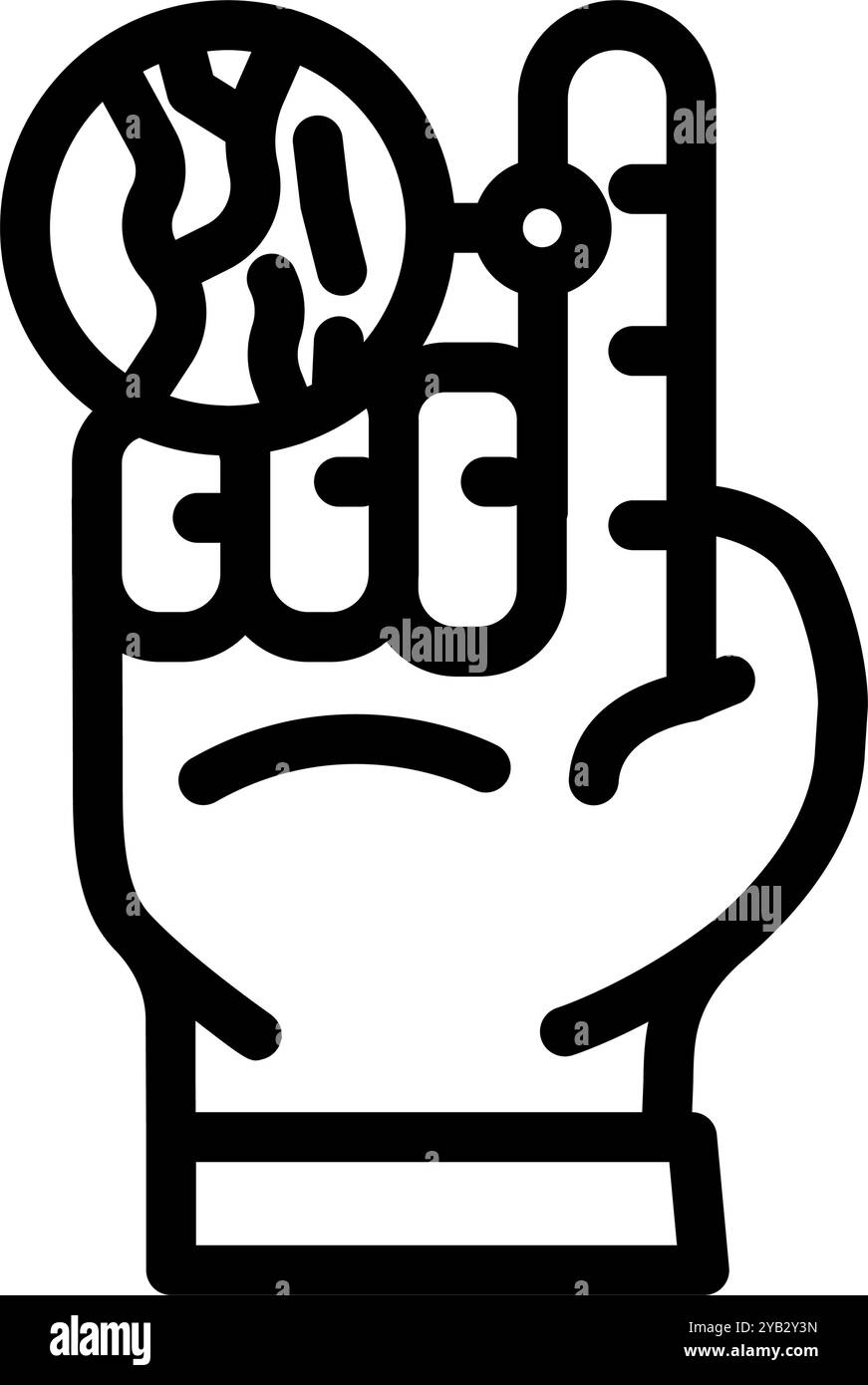 finger vein recognition line icon vector illustration Stock Vector ...