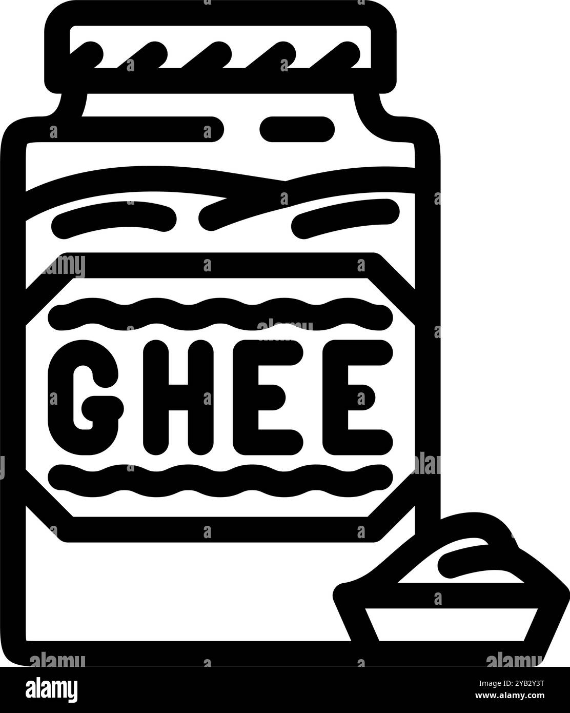 ghee ayurveda line icon vector illustration Stock Vector Image & Art ...