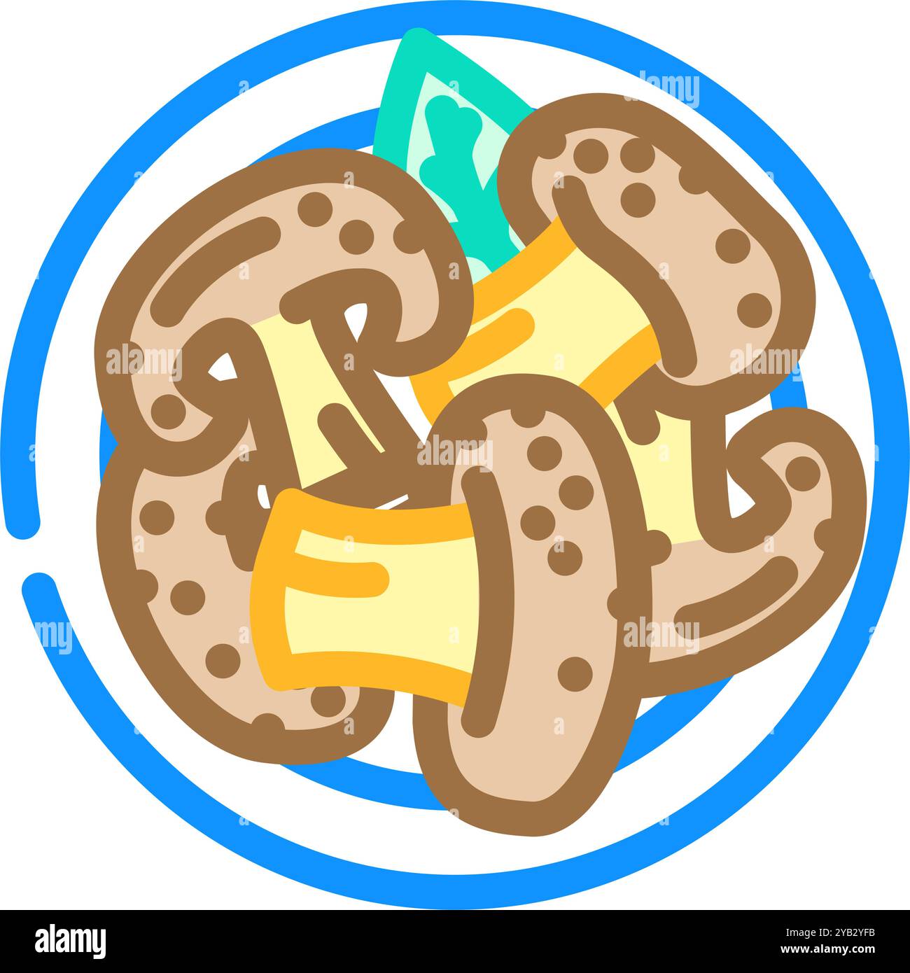 mushrooms vegan food color icon vector illustration Stock Vector Image ...