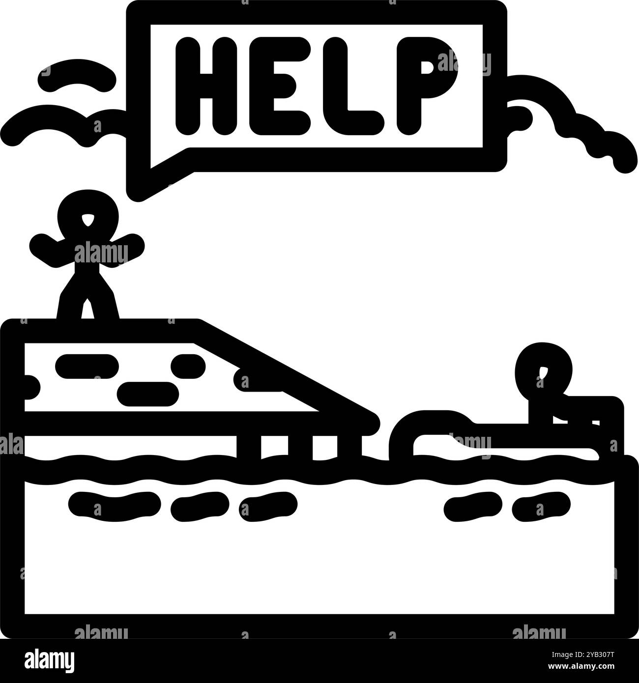 rescue operation hurricane disaster line icon vector illustration Stock ...