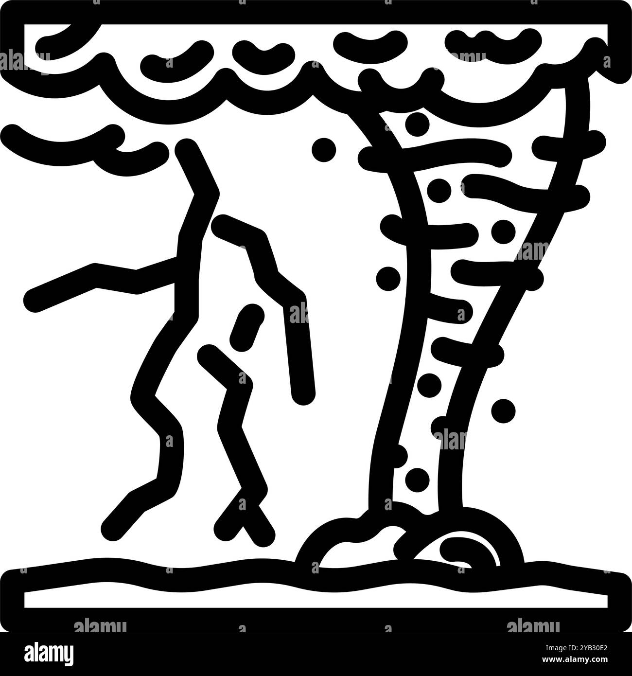 lightning hurricane disaster line icon vector illustration Stock Vector ...