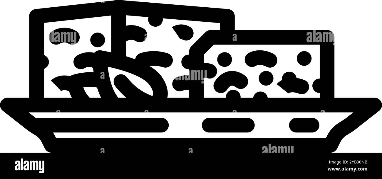 tofu block vegan food line icon vector illustration Stock Vector Image ...
