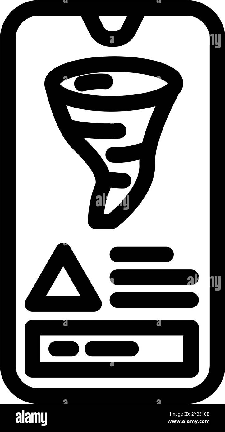 emergency warning hurricane disaster line icon vector illustration ...