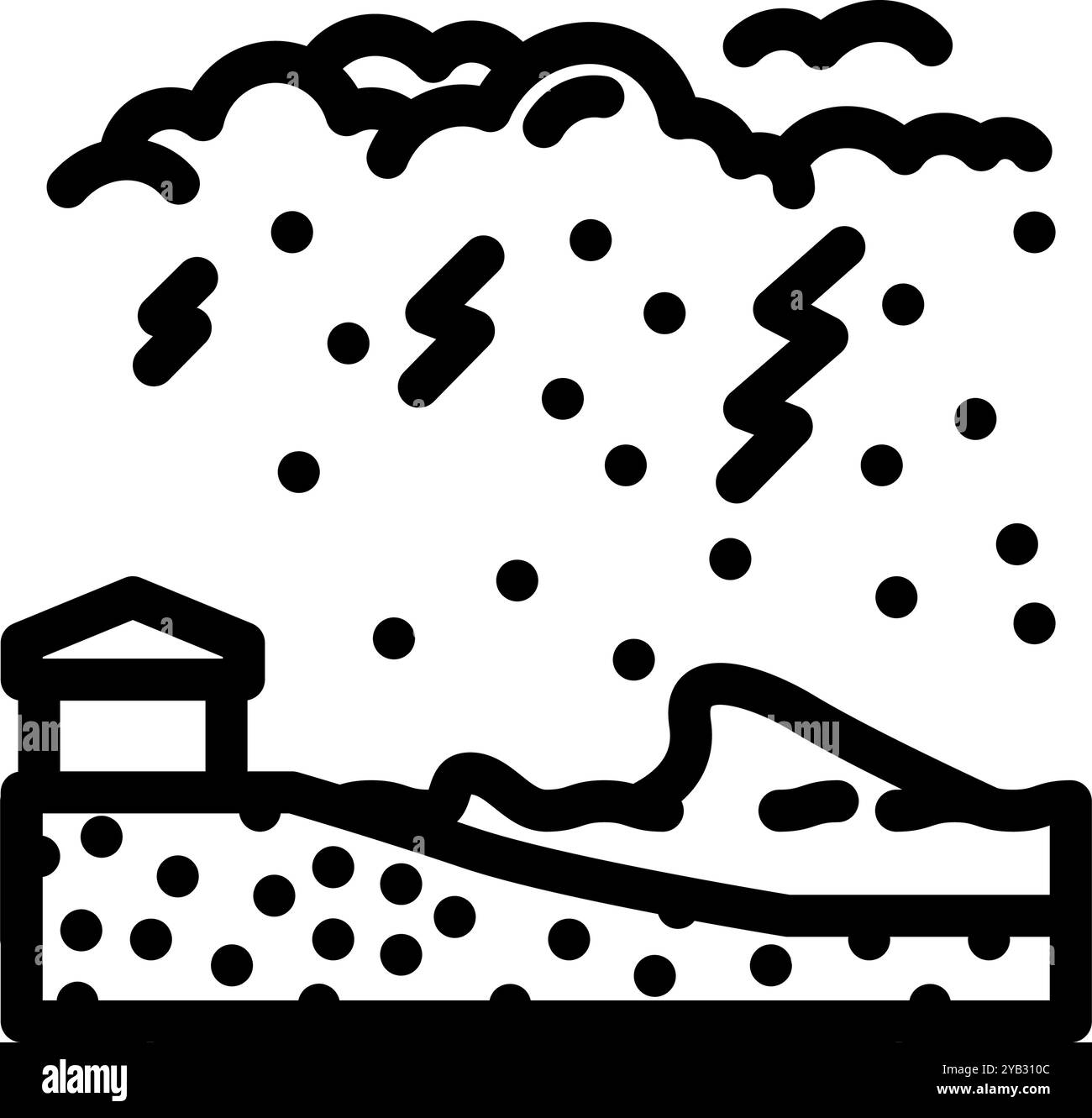 storm surge hurricane disaster line icon vector illustration Stock ...