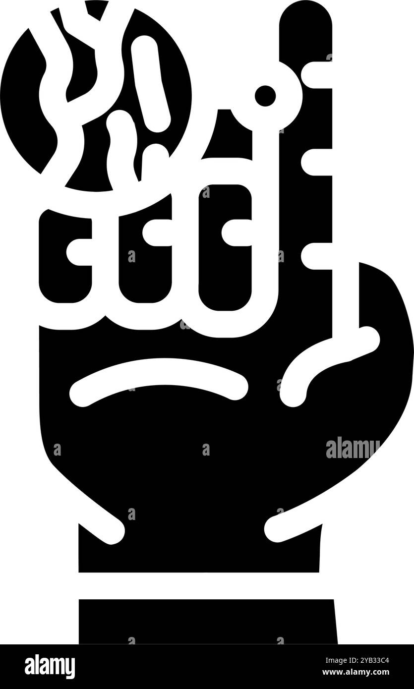finger vein recognition glyph icon vector illustration Stock Vector ...
