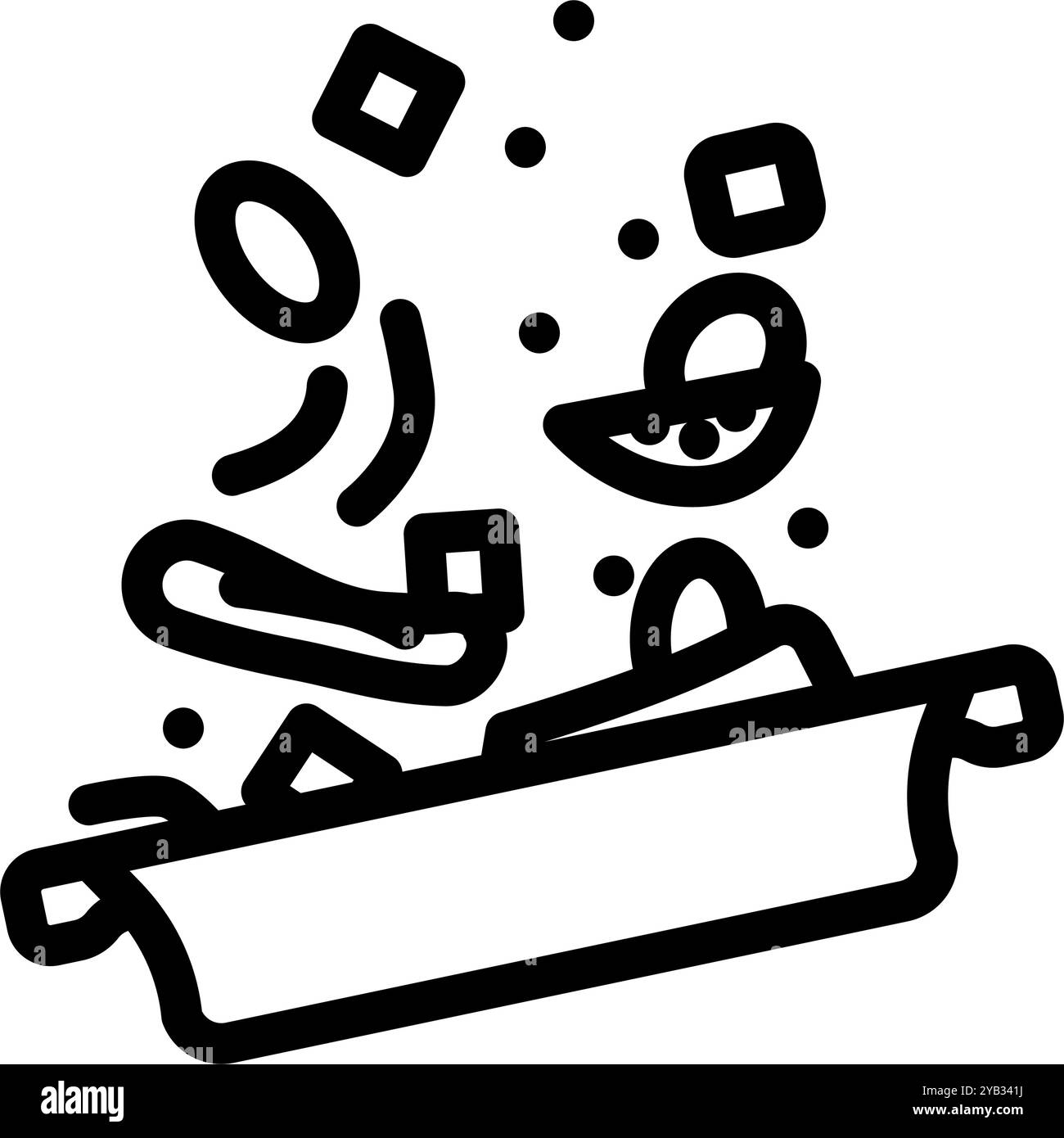 veggie stir fry vegan food line icon vector illustration Stock Vector ...