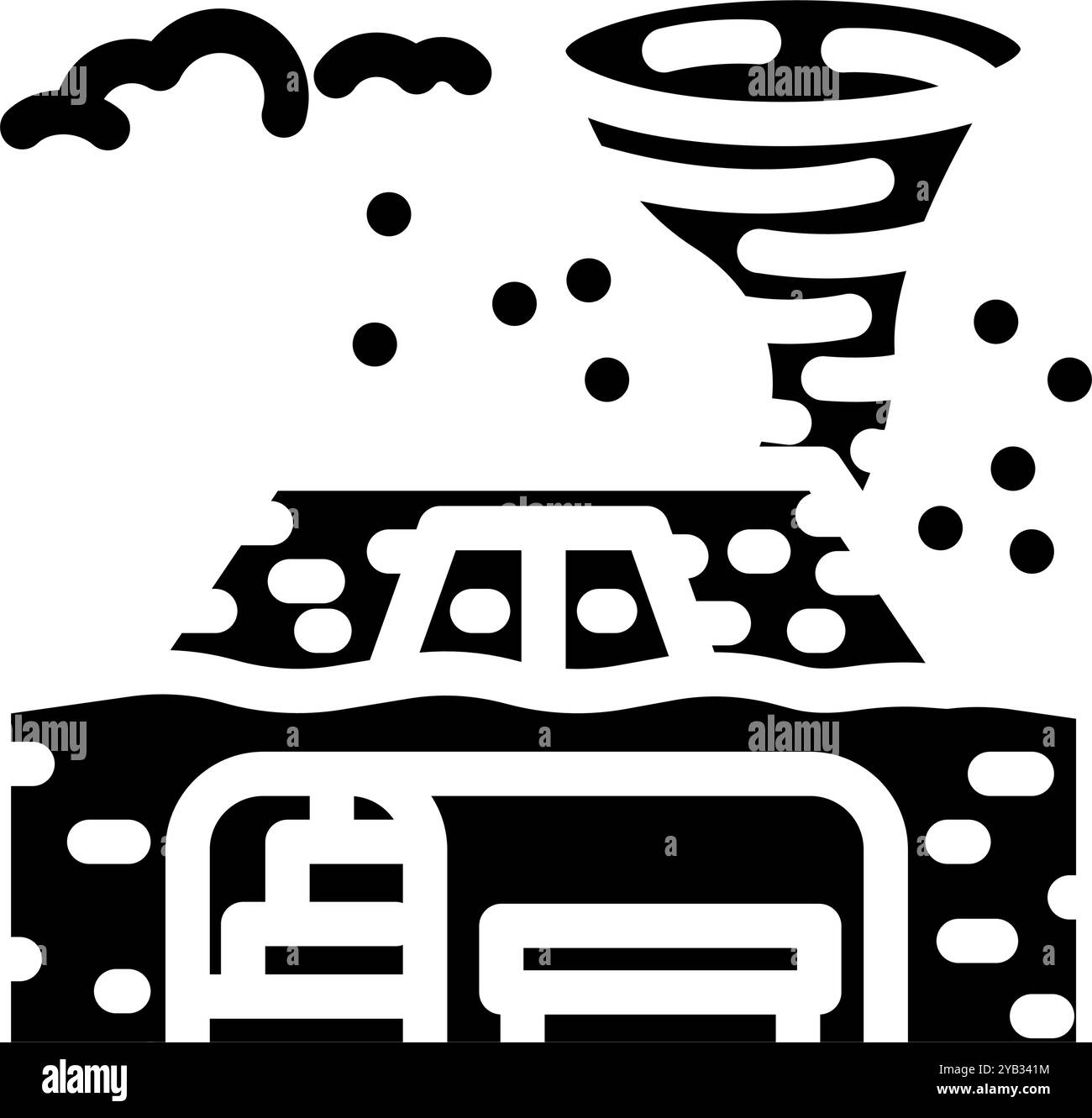 shelter hurricane disaster glyph icon vector illustration Stock Vector ...