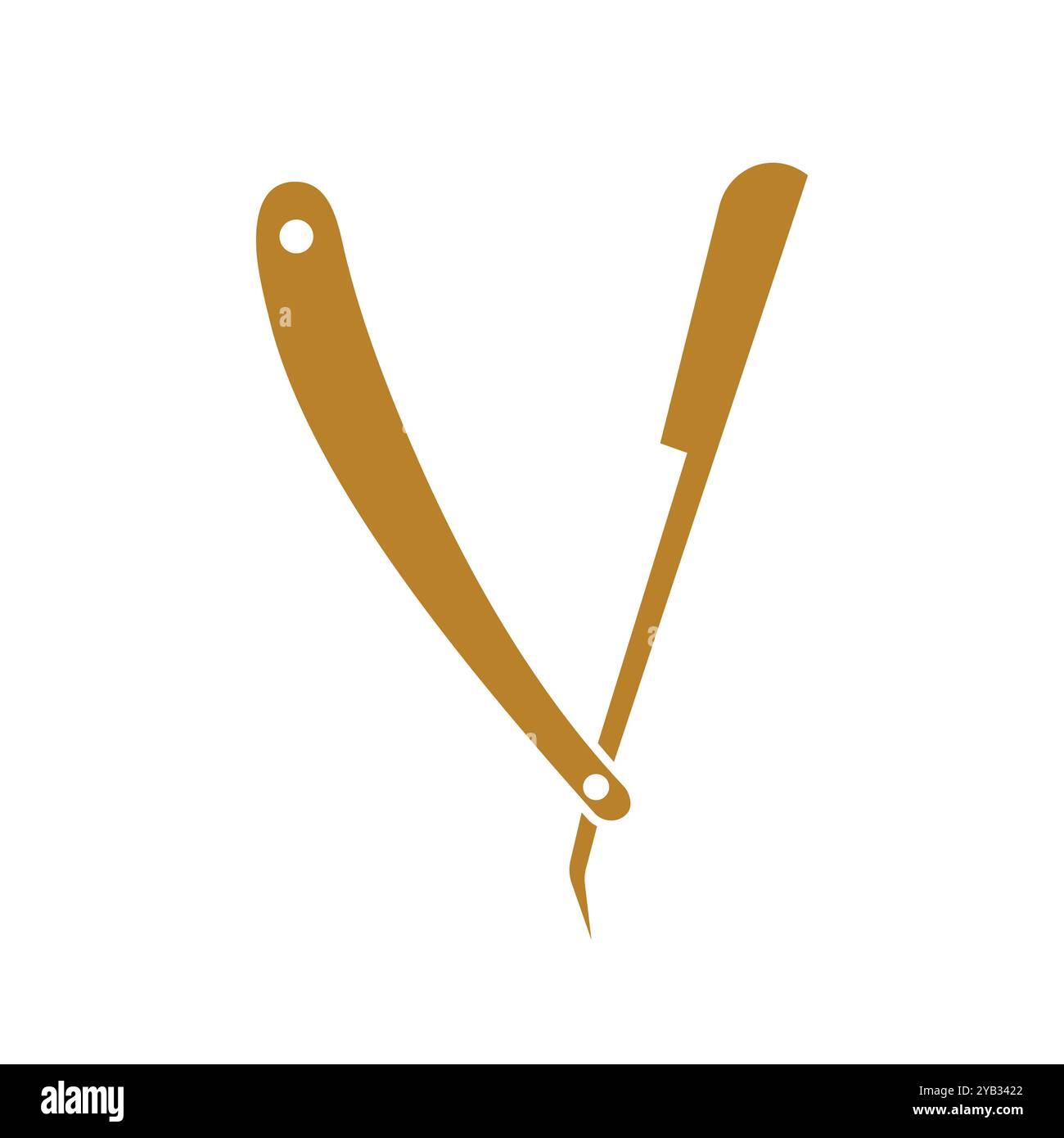 Letter V Salon Logo Concept With Razor Symbol Stock Vector Image & Art ...