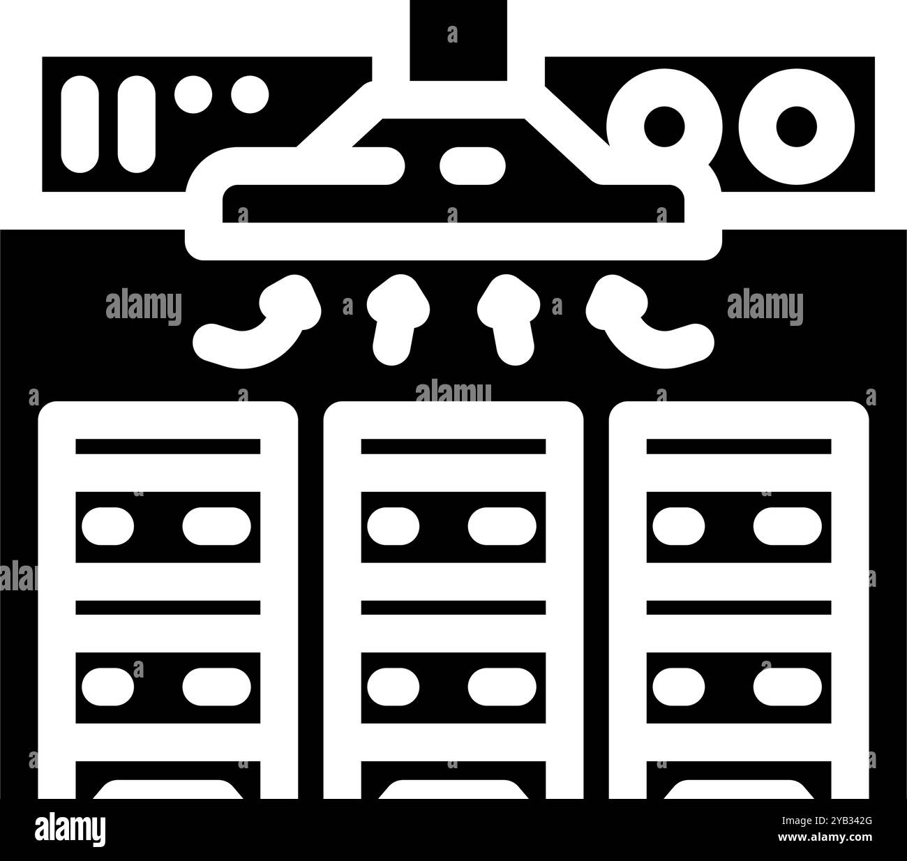 cooling system cryptocurrency mining glyph icon vector illustration ...