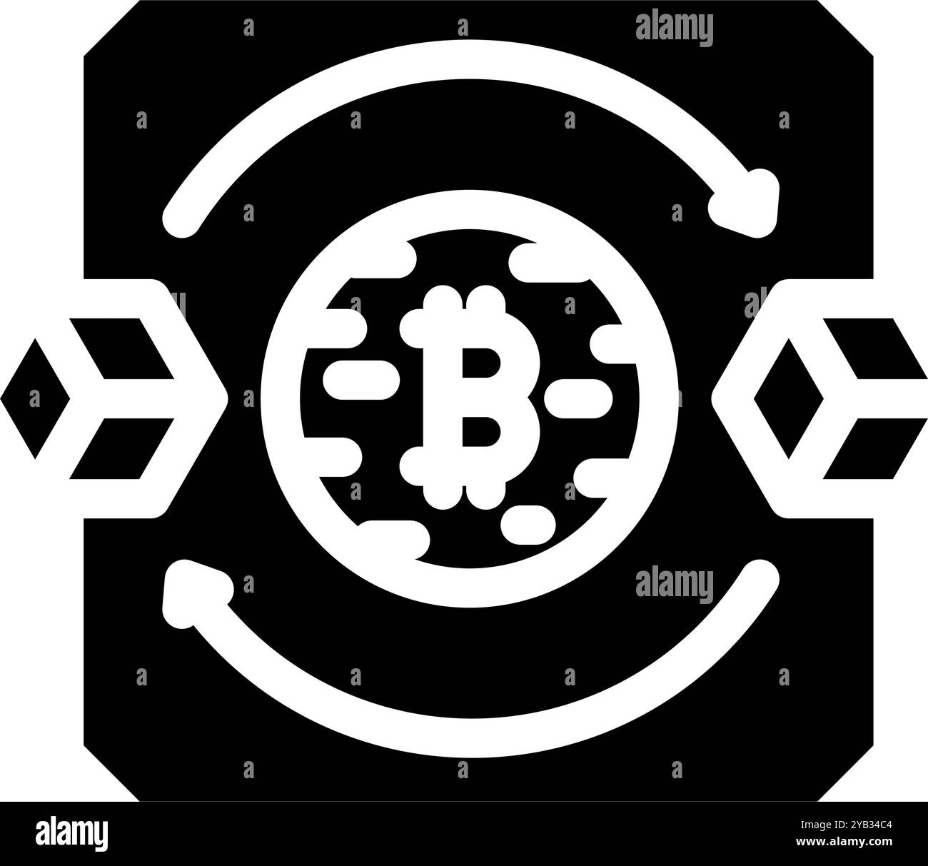 blockchain transaction cryptocurrency mining glyph icon vector ...