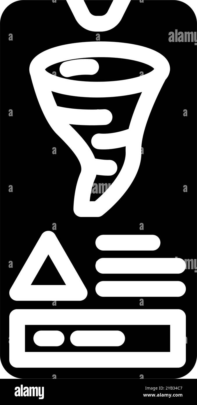 emergency warning hurricane disaster glyph icon vector illustration ...