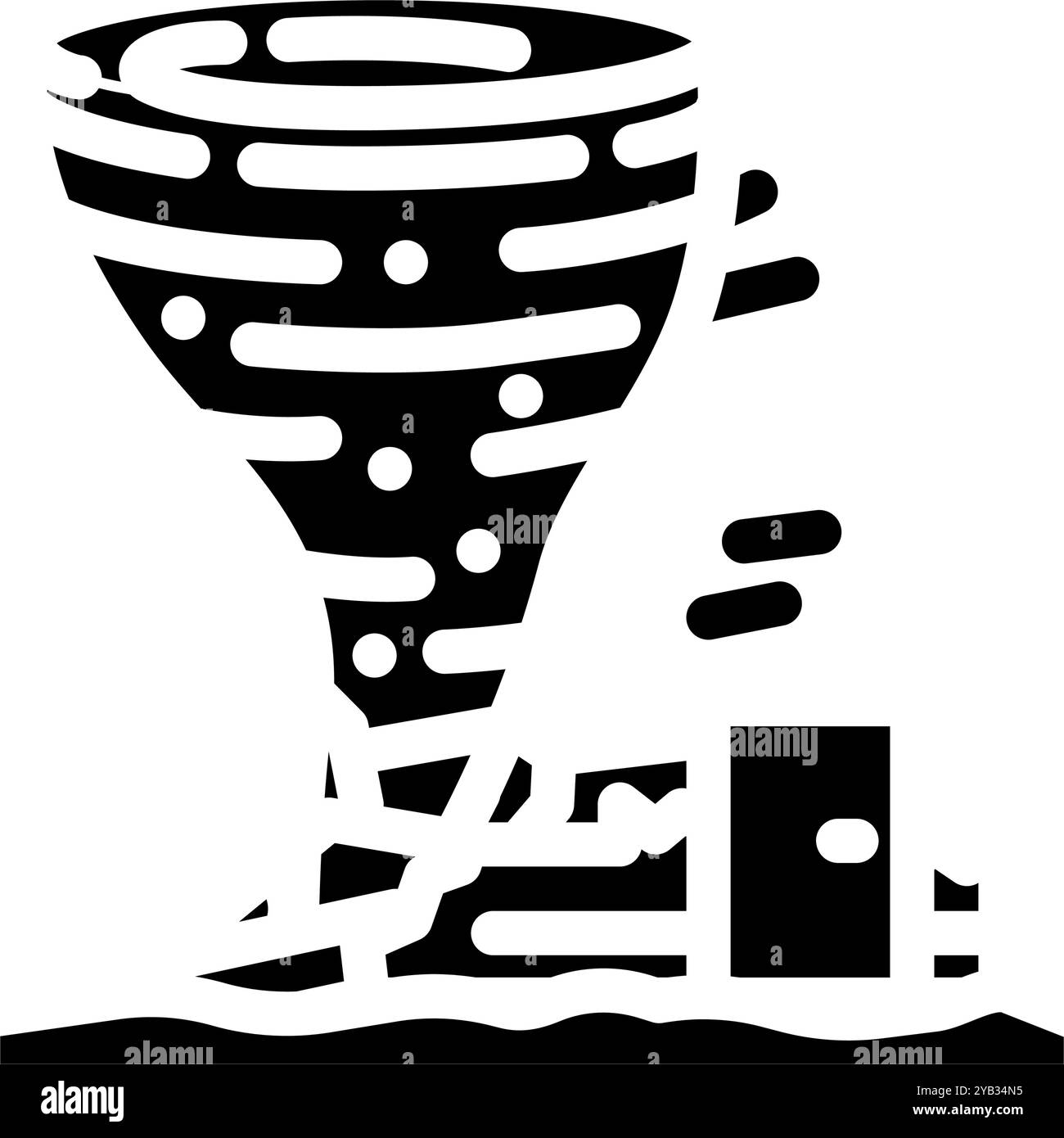 debris from hurricane hurricane disaster glyph icon vector illustration ...