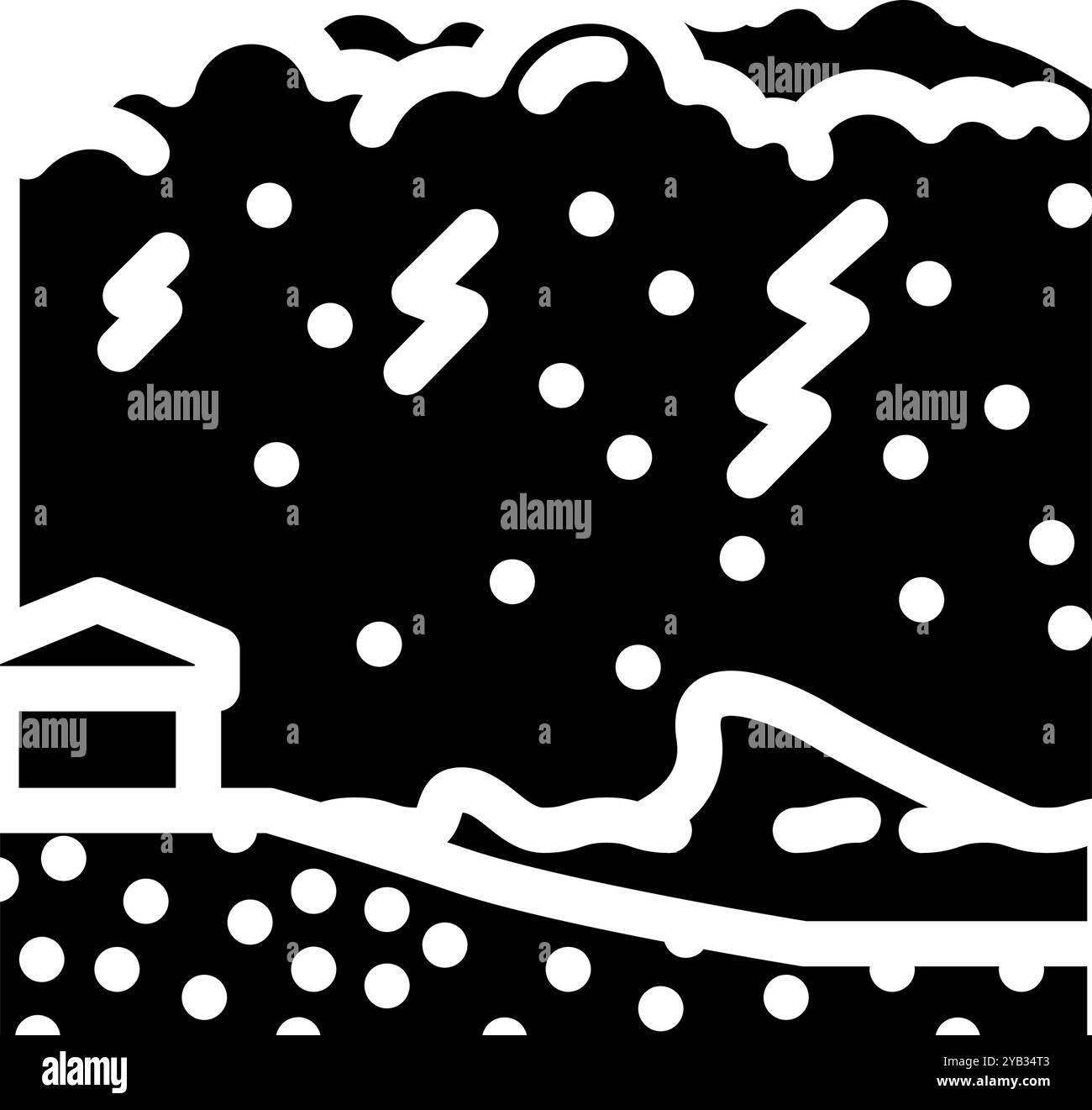 storm surge hurricane disaster glyph icon vector illustration Stock ...