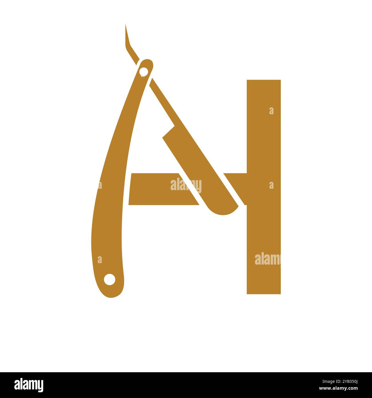 Letter H Salon Logo Concept With Razor Symbol Stock Vector Image & Art ...