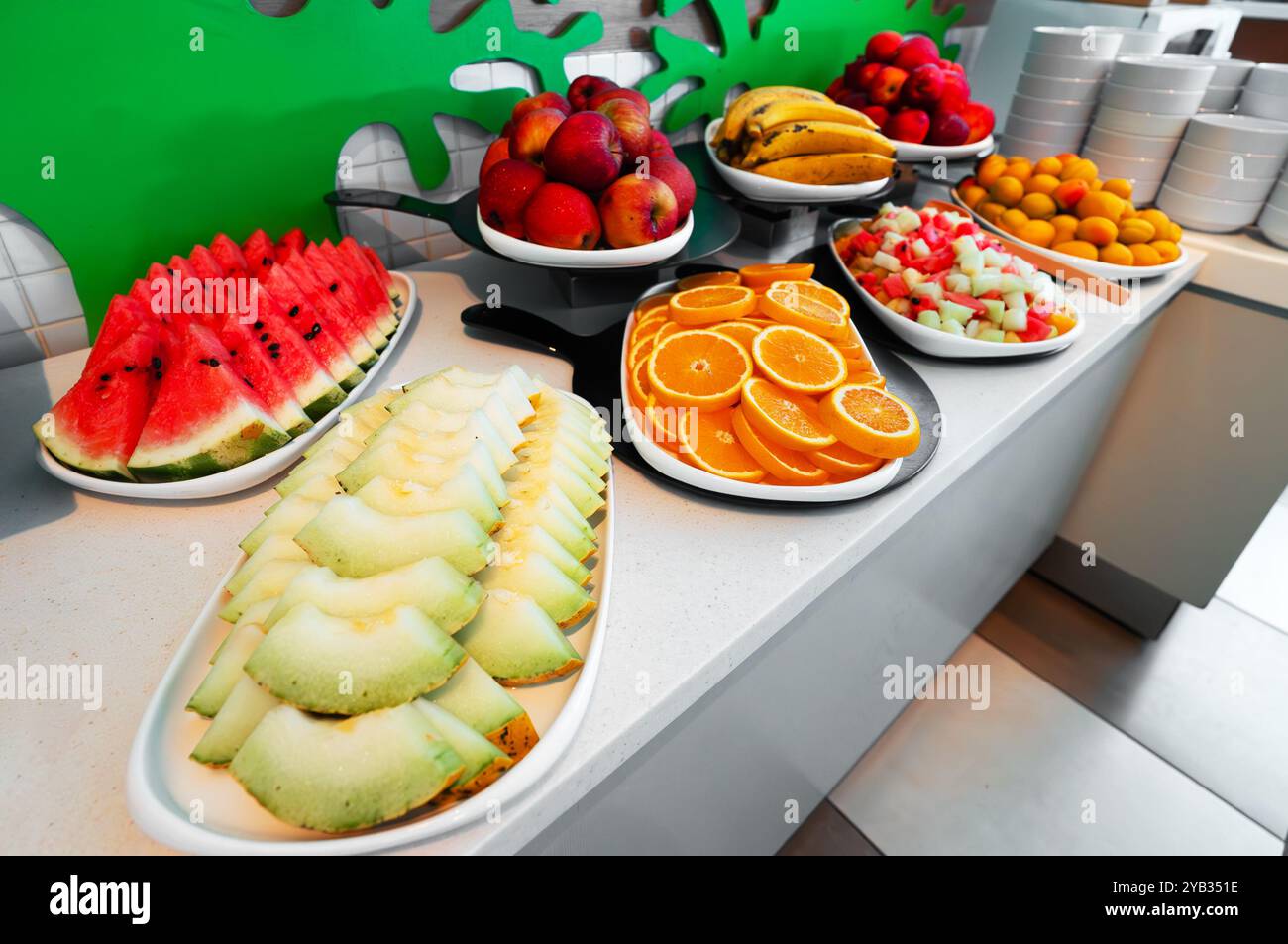 Fruit plates. All inclusive food concept Stock Photo - Alamy
