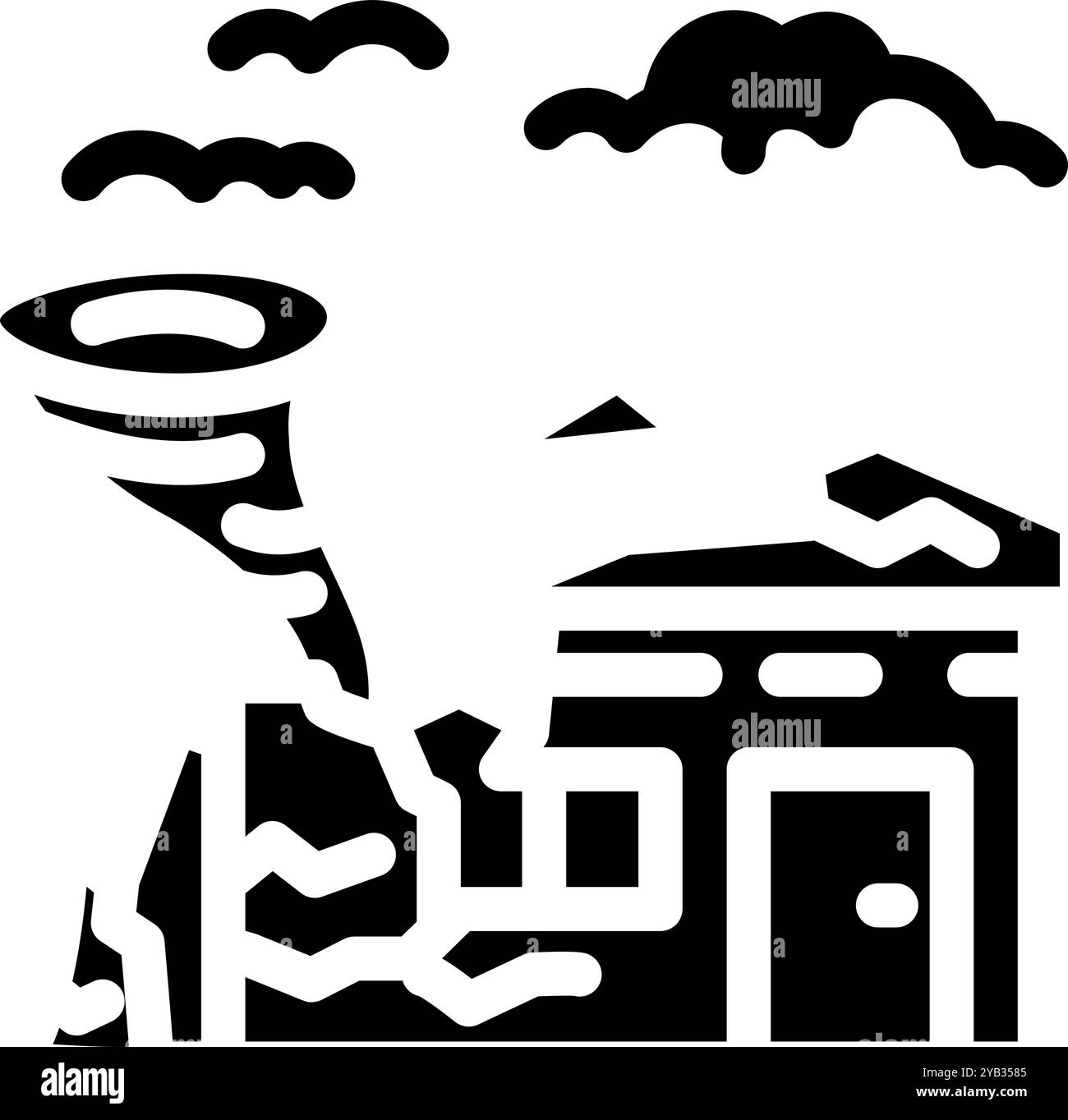 damage hurricane disaster glyph icon vector illustration Stock Vector ...