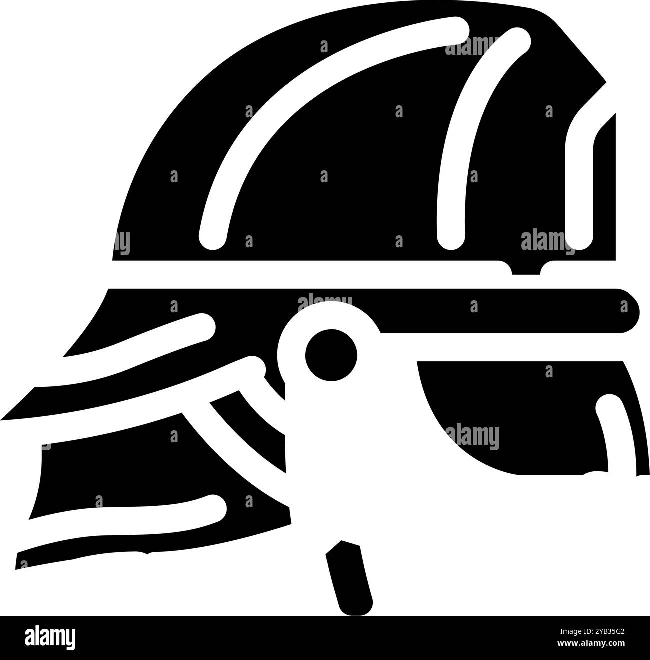 firefighter helmet wildfire disaster glyph icon vector illustration ...