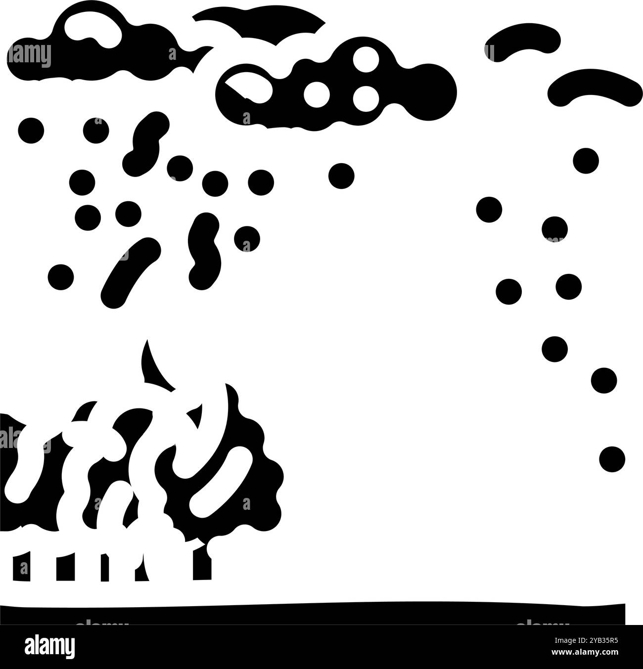 ash cloud wildfire disaster glyph icon vector illustration Stock Vector ...