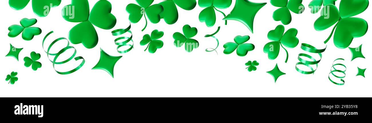 St. Patrick's Day themed header design featuring vibrant green clovers ...